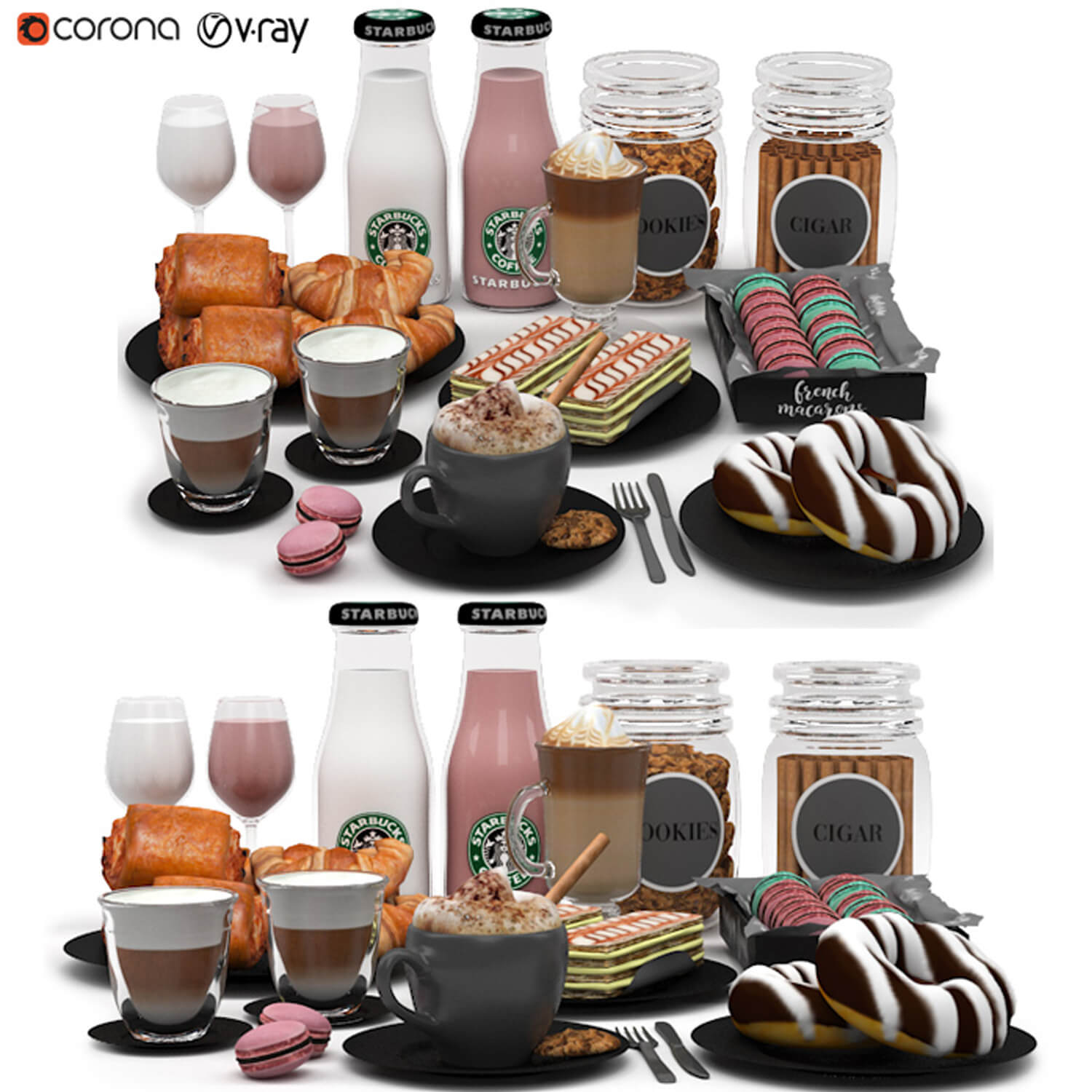 Breakfast Set 02 - 3D Model by Proart1studio