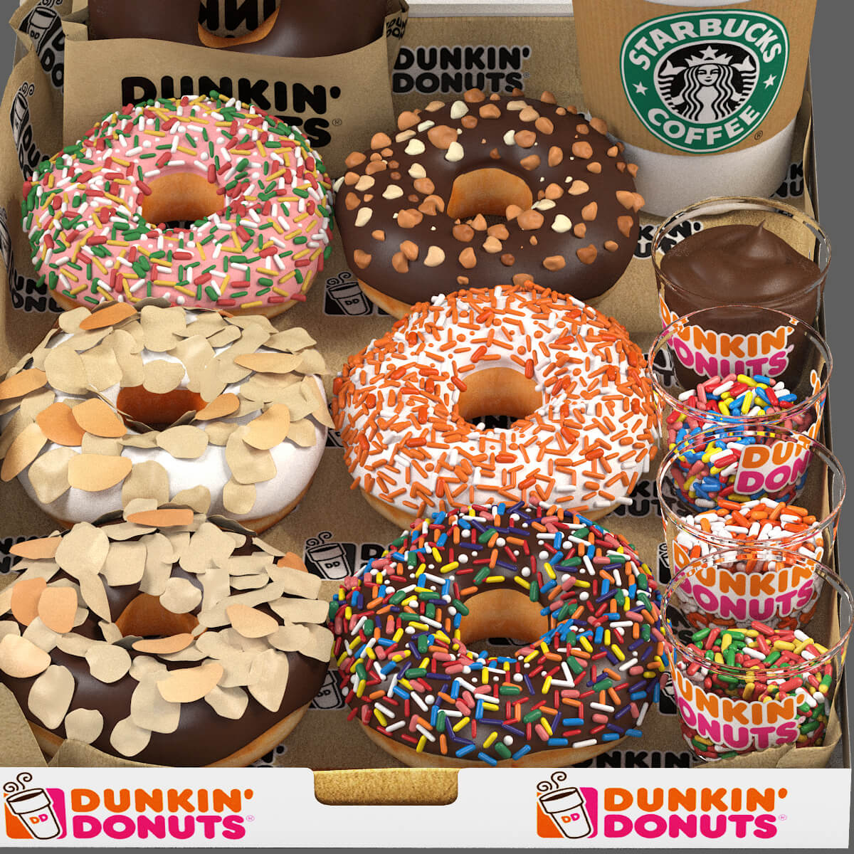 Dounts Set 001 - 3D Model by Proart1studio