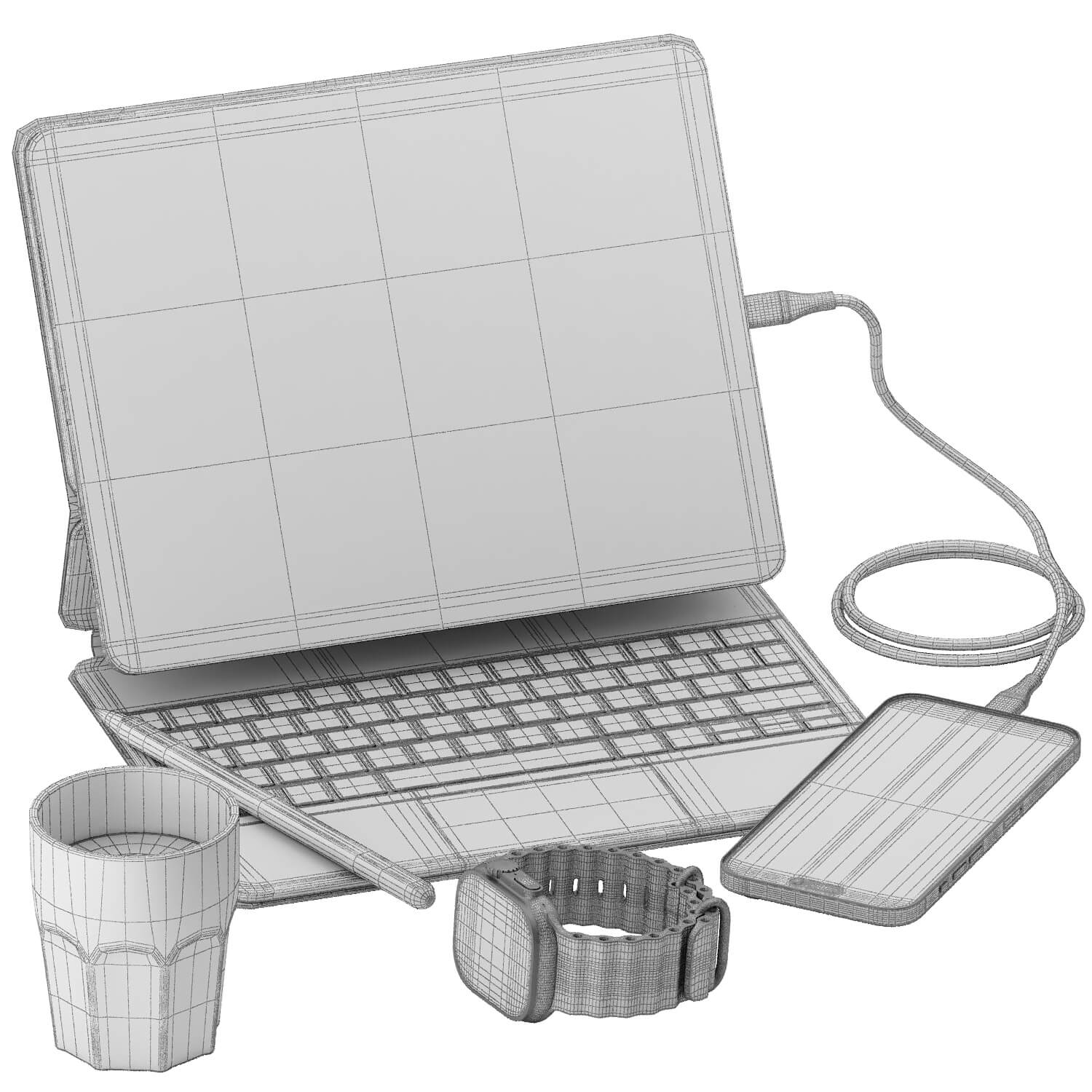 Set of Electronic Apple Equipments - 3D Model by Proart1studio