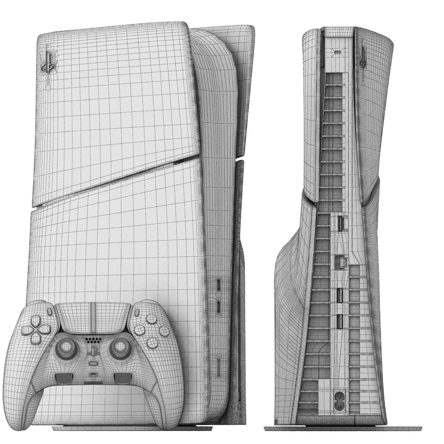 Sony Playstation 5 Slim With Controller - 3D Model by Proart1studio