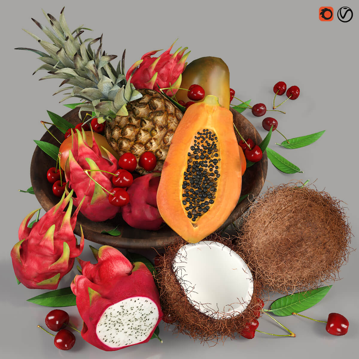 Tropical Fruits - 3D Model by Proart1studio