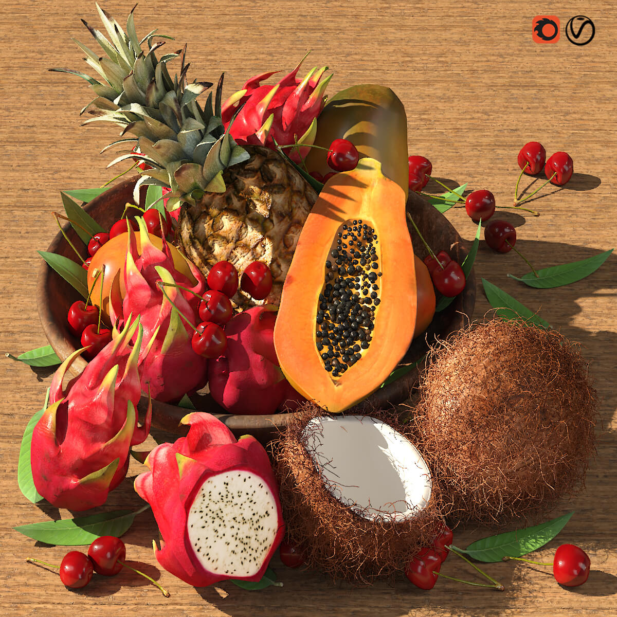 Tropical Fruits - 3D Model by Proart1studio