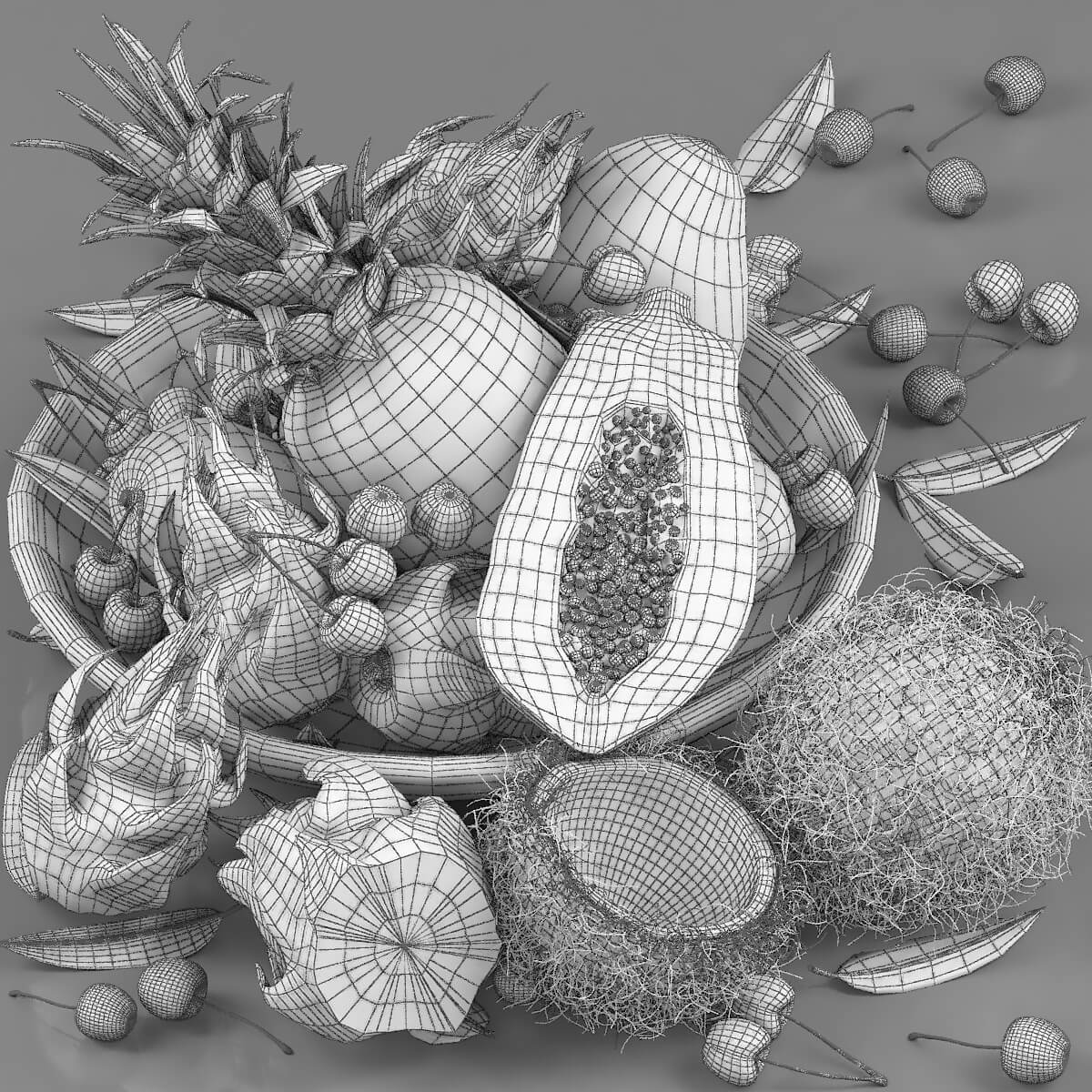 Tropical Fruits - 3D Model by Proart1studio