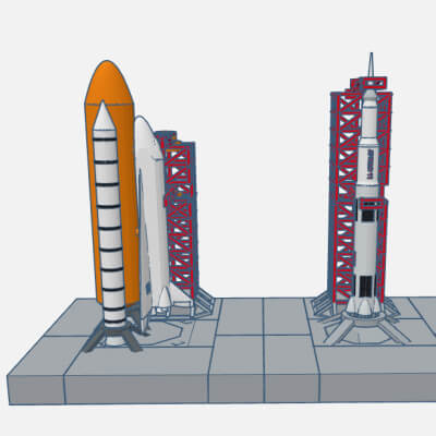 Apollo 11 and Shuttle - 3D Model by prokoks
