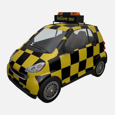 Airport Follow Me Car Smart (430) - 3D Model by pukamakara