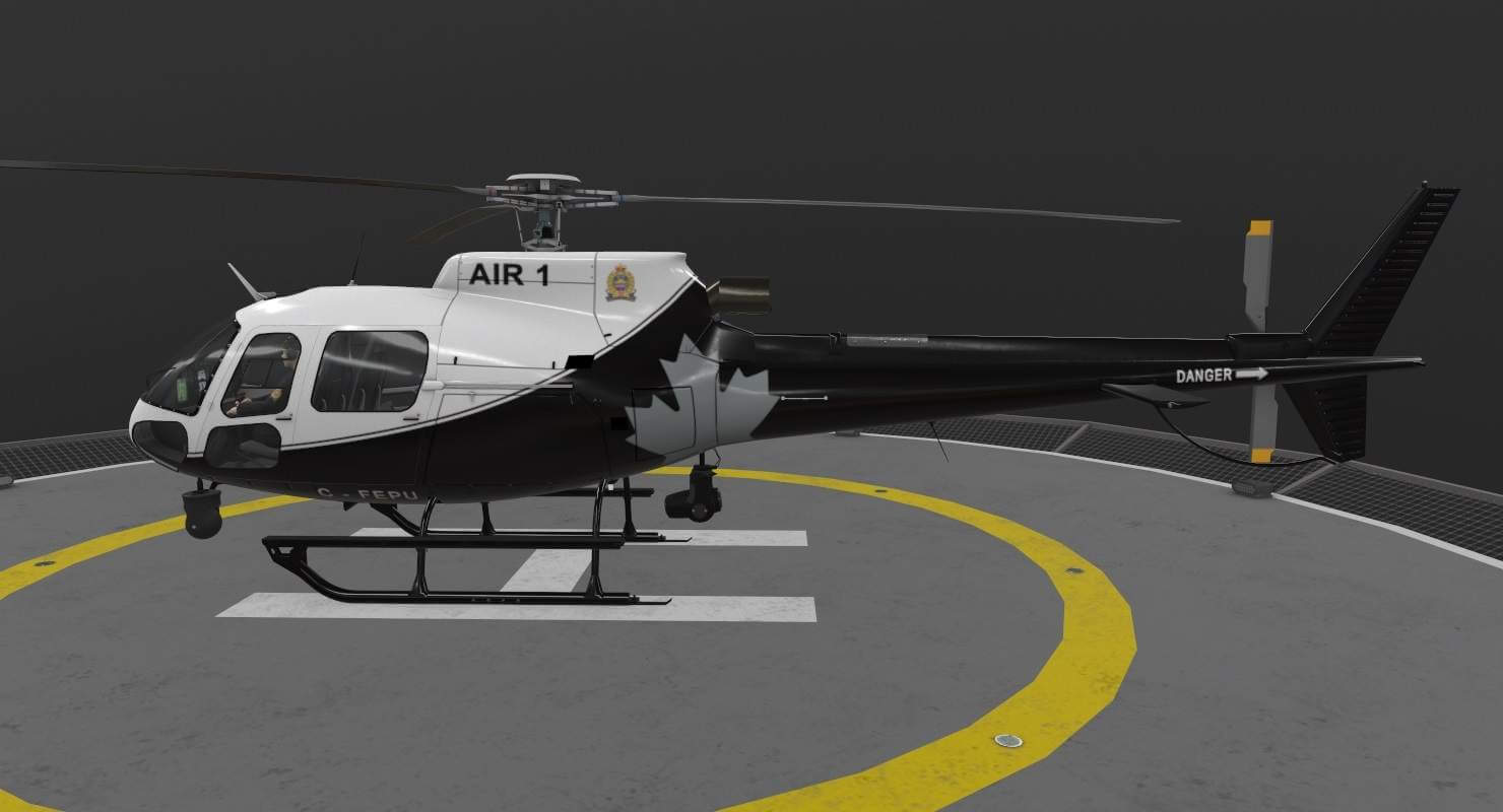 AS-350 Edmonton Police Service Animated 3D Model by pukamakara