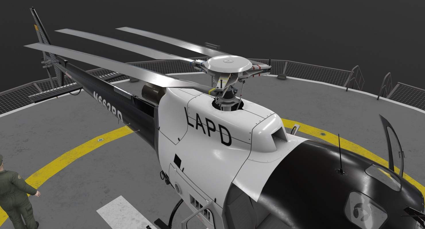 AS-350 LAPD Animated 3D Model by pukamakara