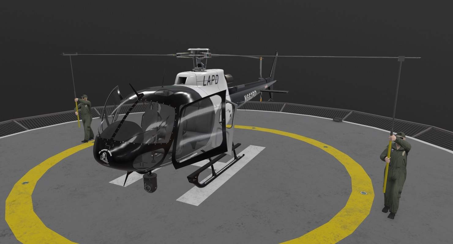 AS-350 LAPD Animated 3D Model by pukamakara