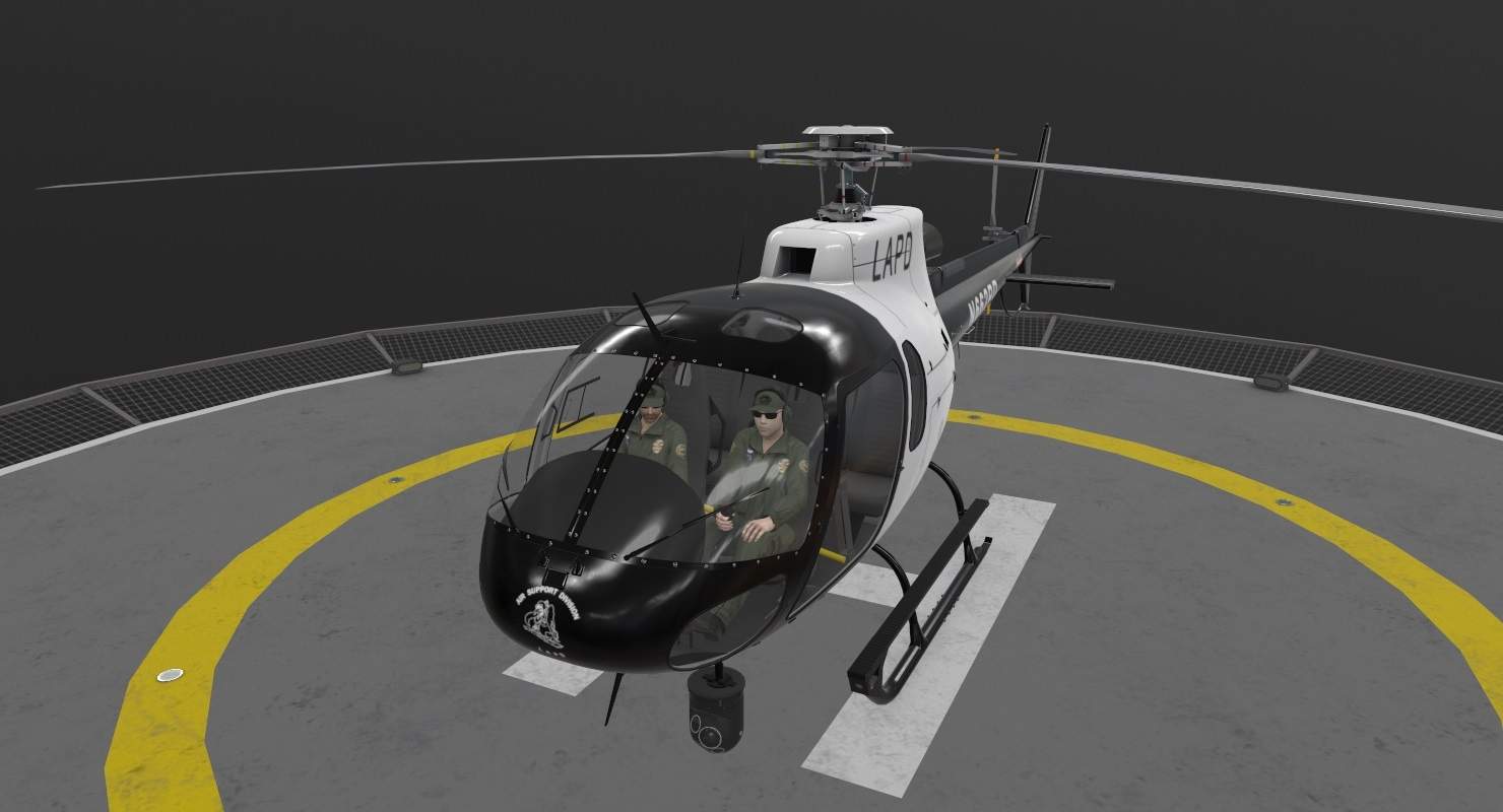AS-350 LAPD Animated 3D Model by pukamakara