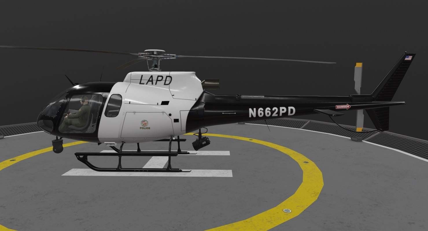 AS-350 LAPD Animated 3D Model by pukamakara