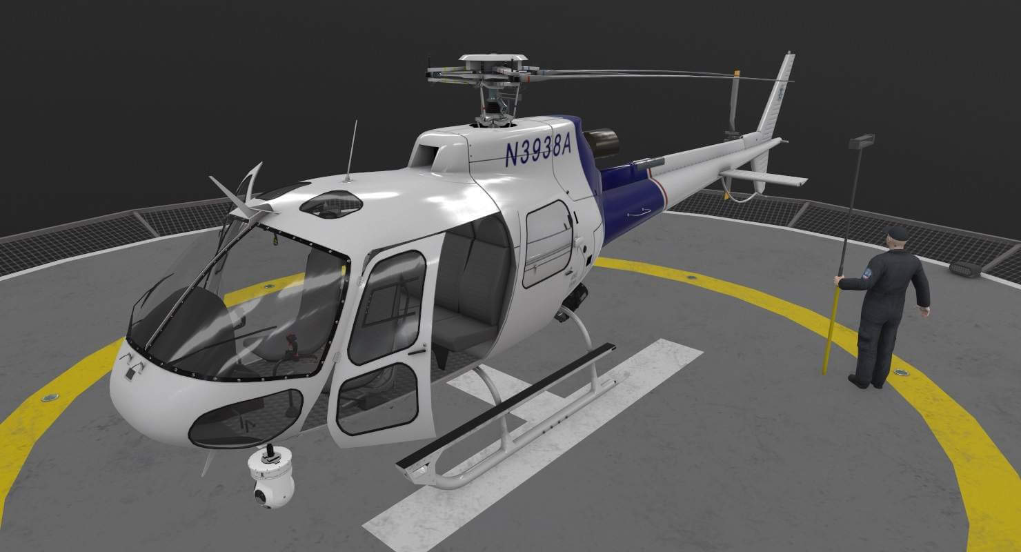 AS-350 US Customs and Border Protection Animated 3D Model by pukamakara