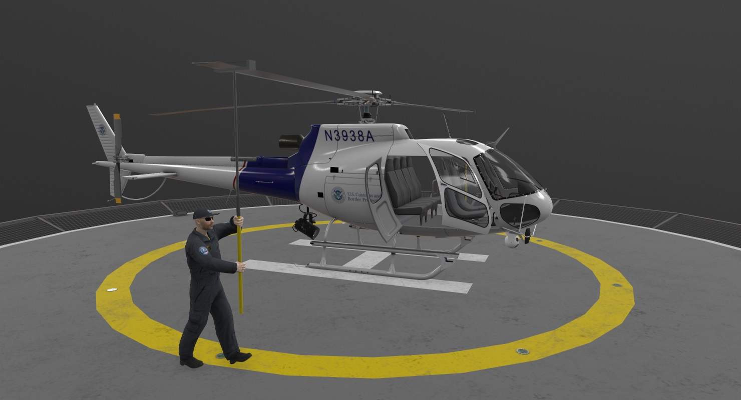 AS-350 US Customs and Border Protection Animated 3D Model by pukamakara