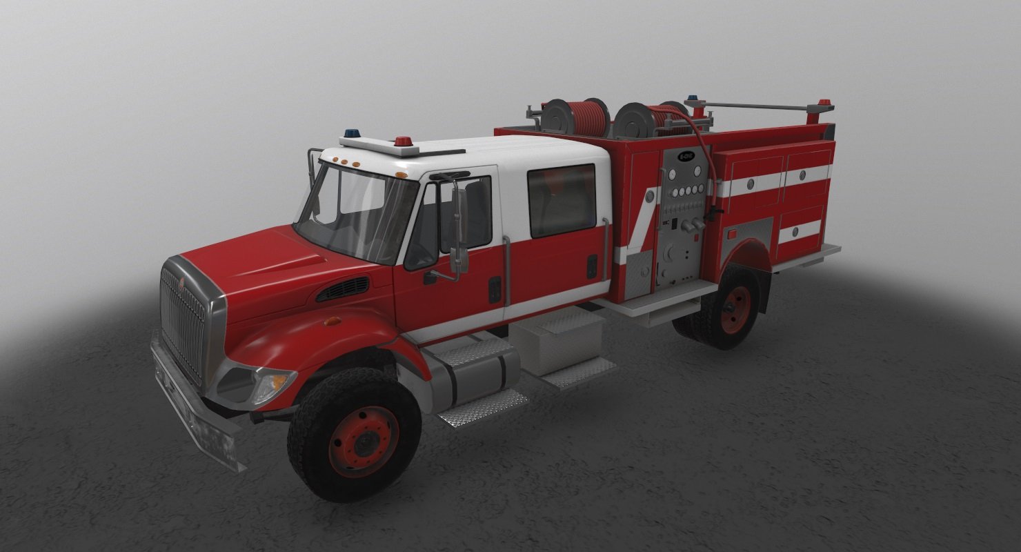 Red Fire Truck - 3D Model by pukamakara