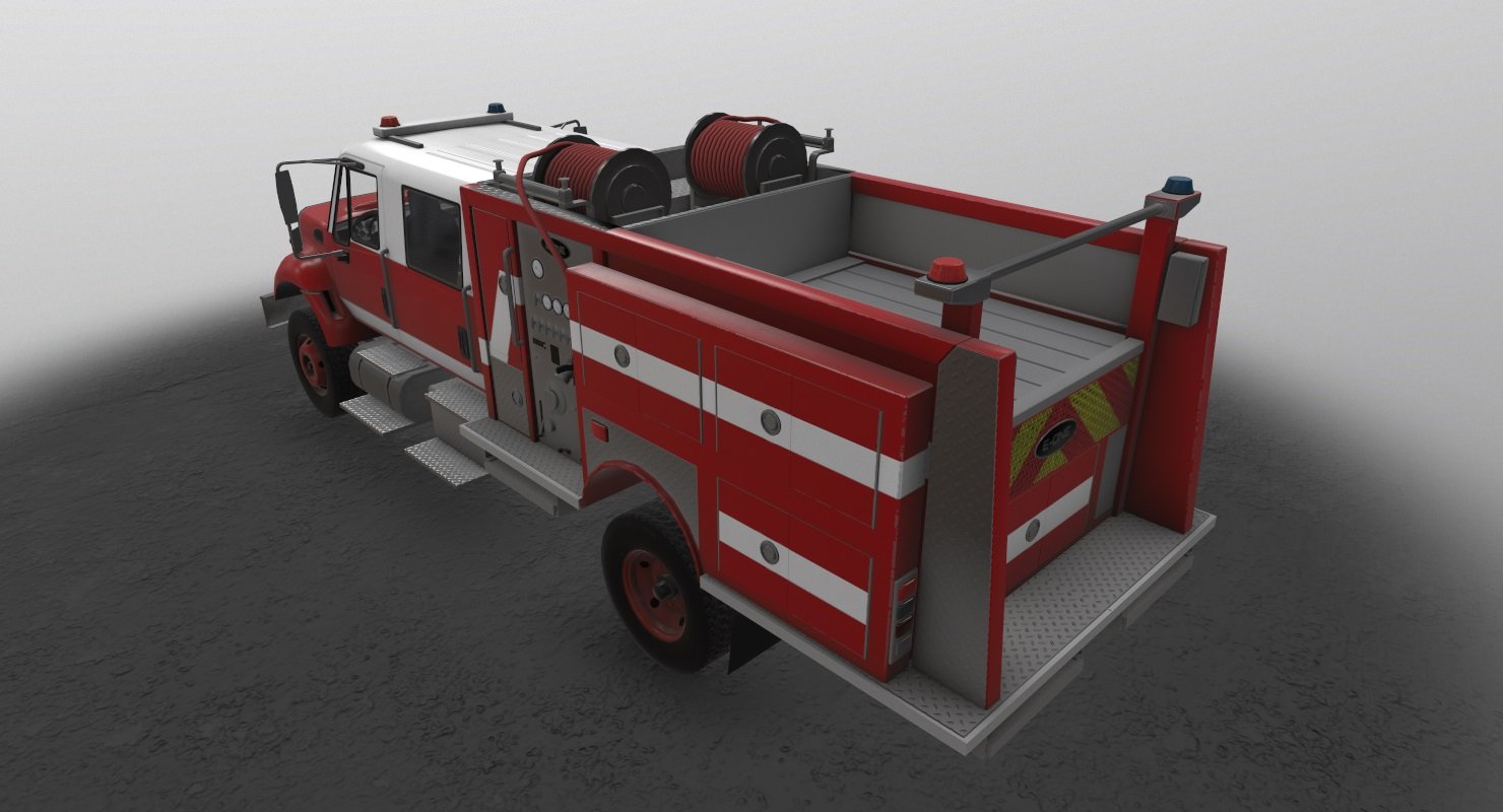 Red Fire Truck - 3D Model by pukamakara