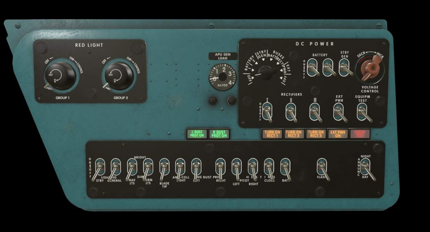 Mi-8MT Mi-17MT Right Side Console (English) 3D Model by pukamakara