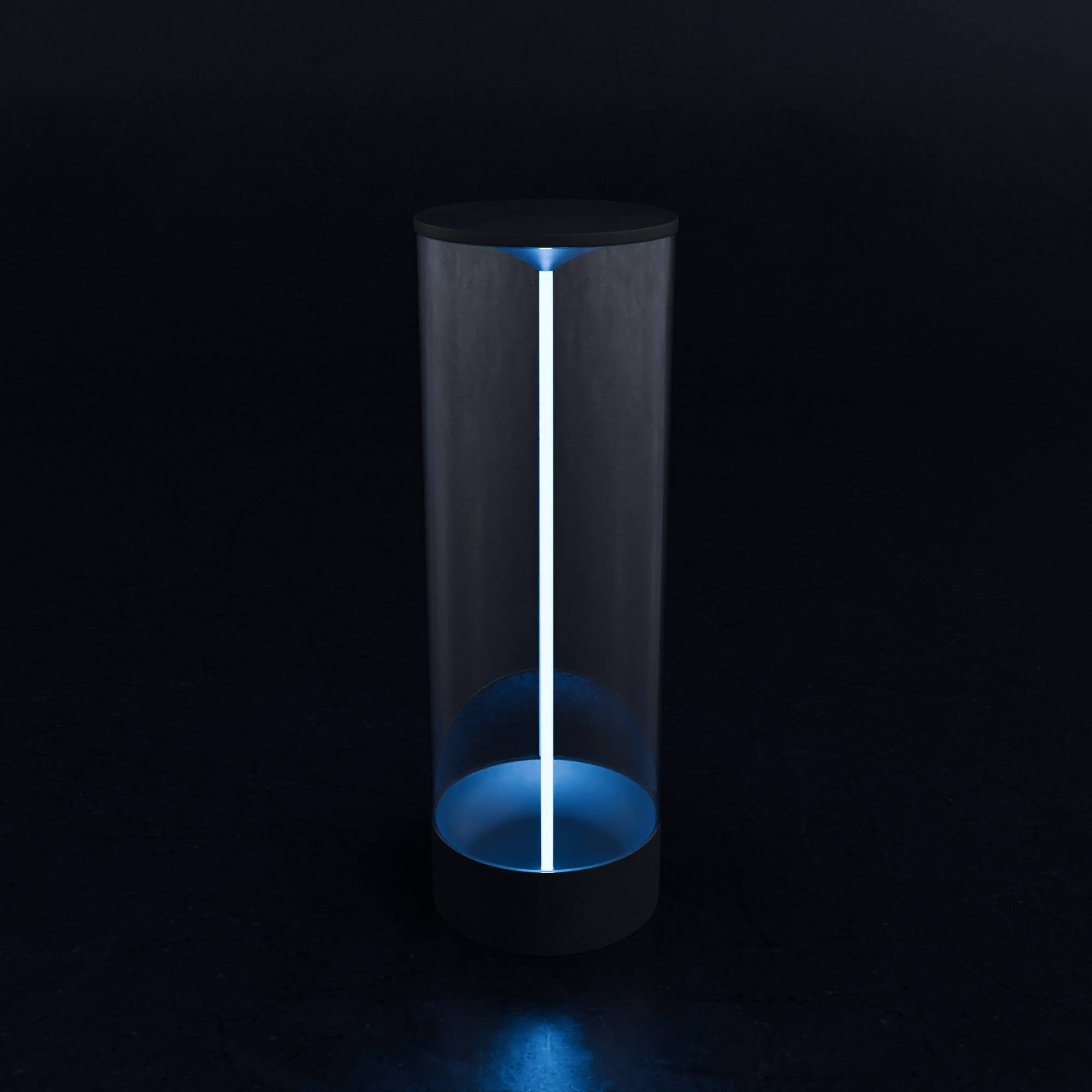Futuristic LED Cylinder Desk Lamp - Free 3D Model by puscas_adryan