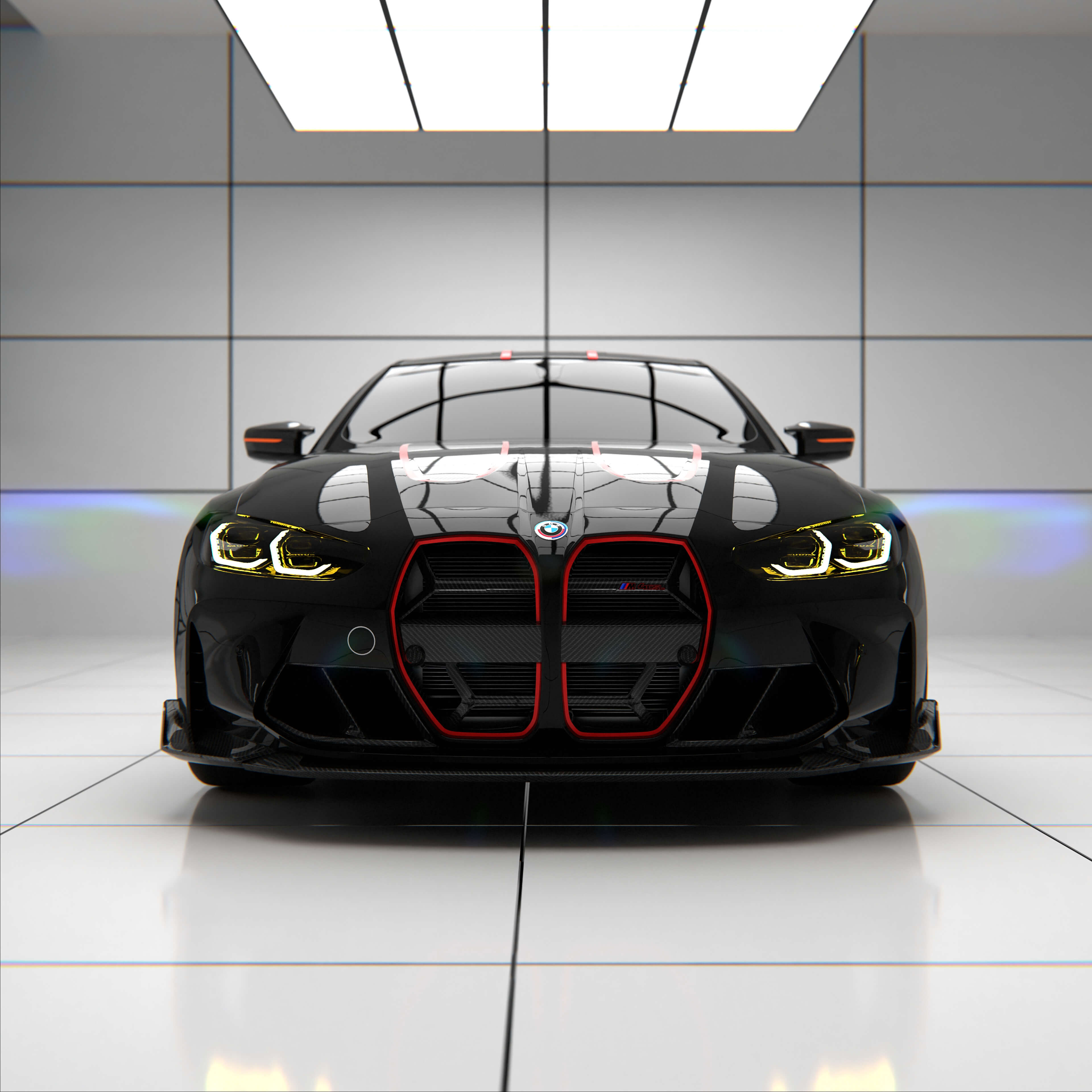 Black Mamba's Gaze The BMW M4 Stares Down 3D Render