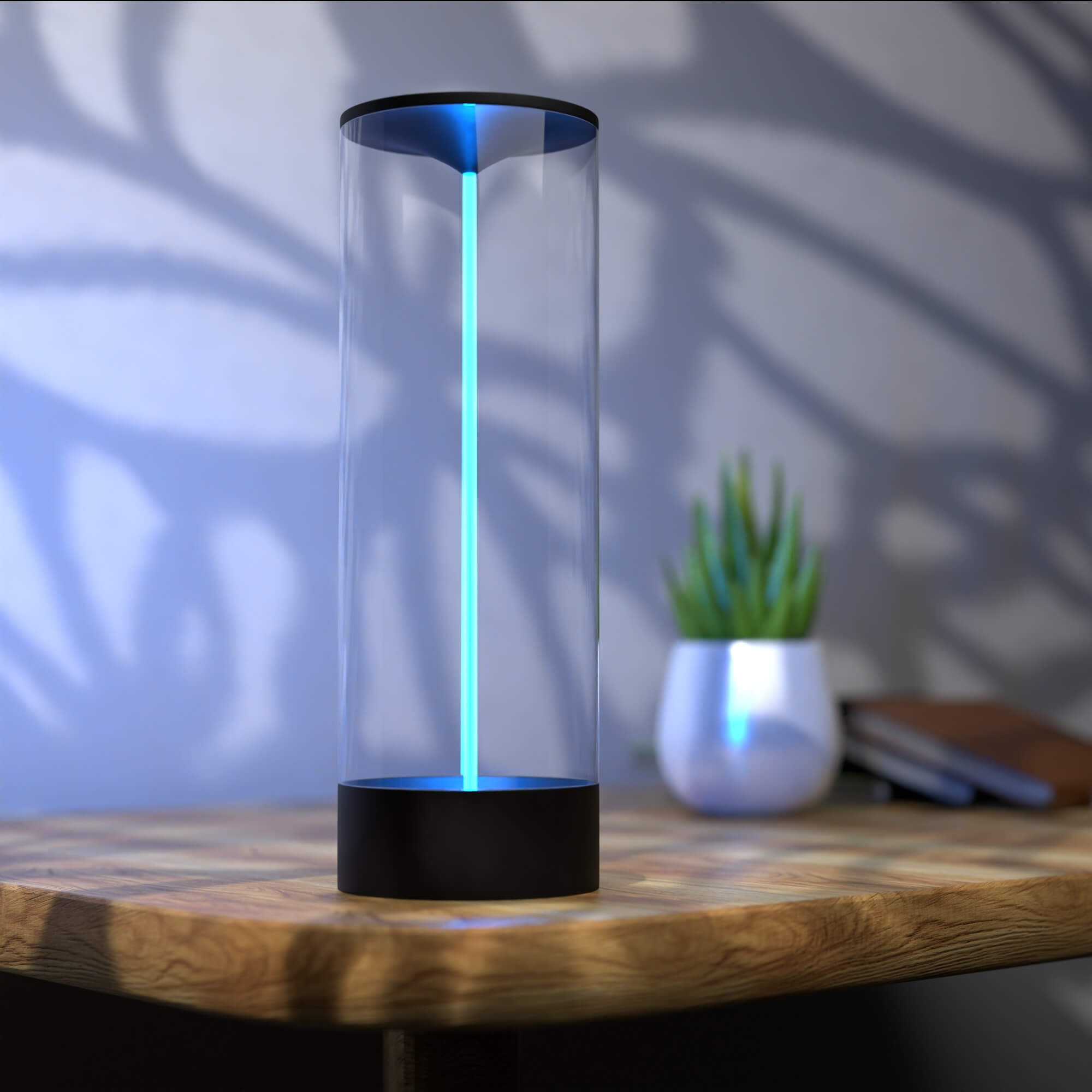 Futuristic LED Cylinder Desk Lamp 3D Model 3D Render