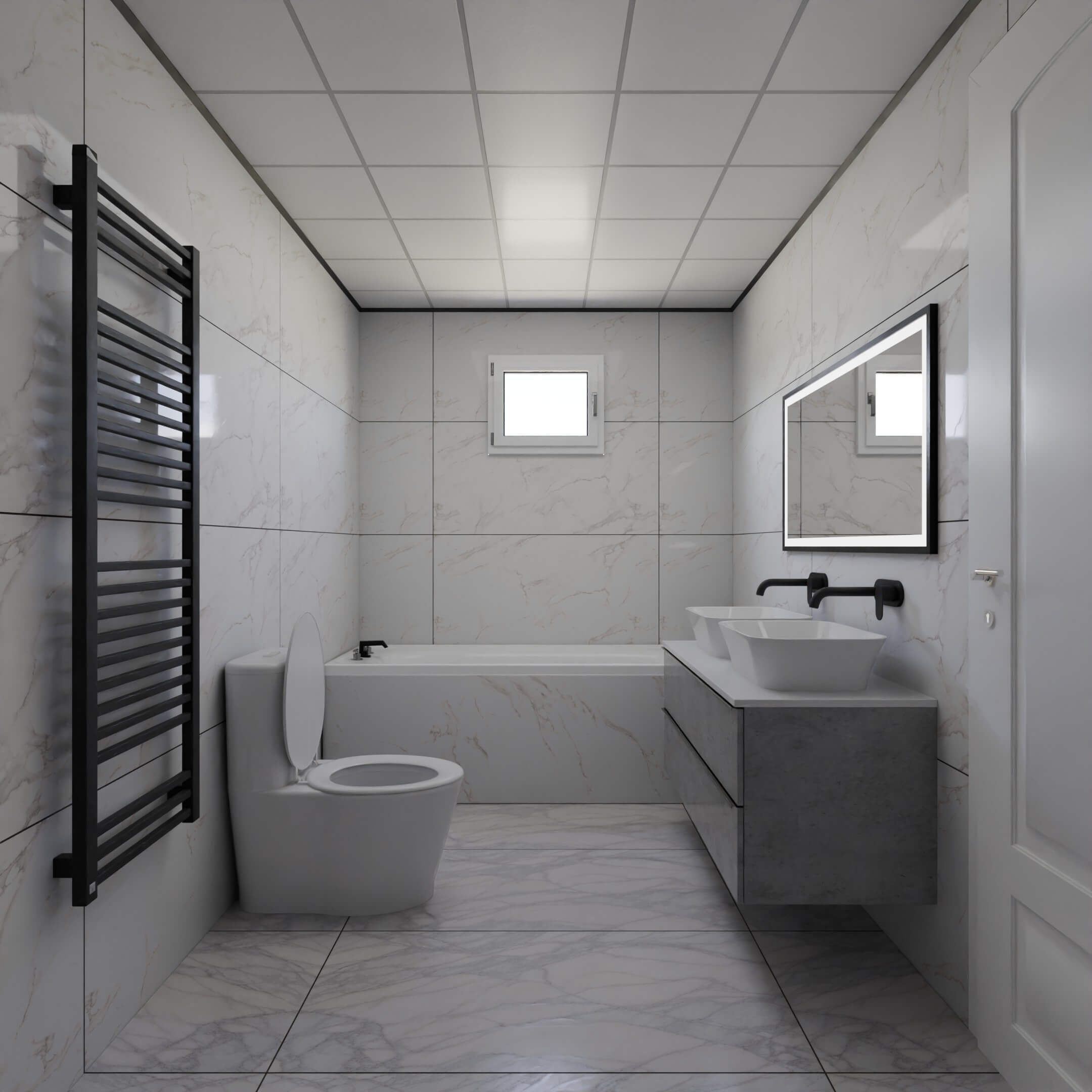 Modern Bathroom Design 3D Render, Digital Art by puscas_adryan