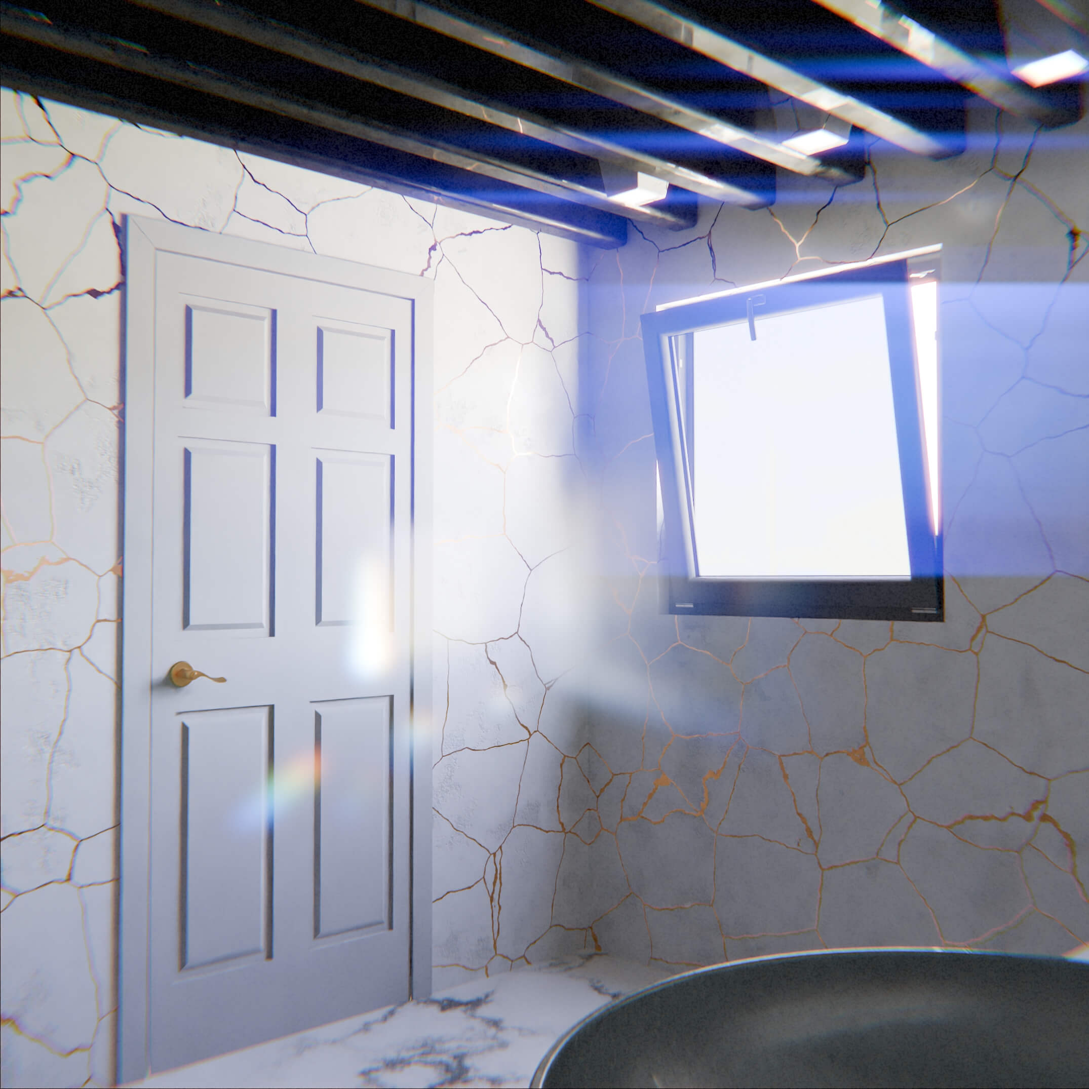 Modern Interior Public Bathroom 3D Render by puscas_adryan