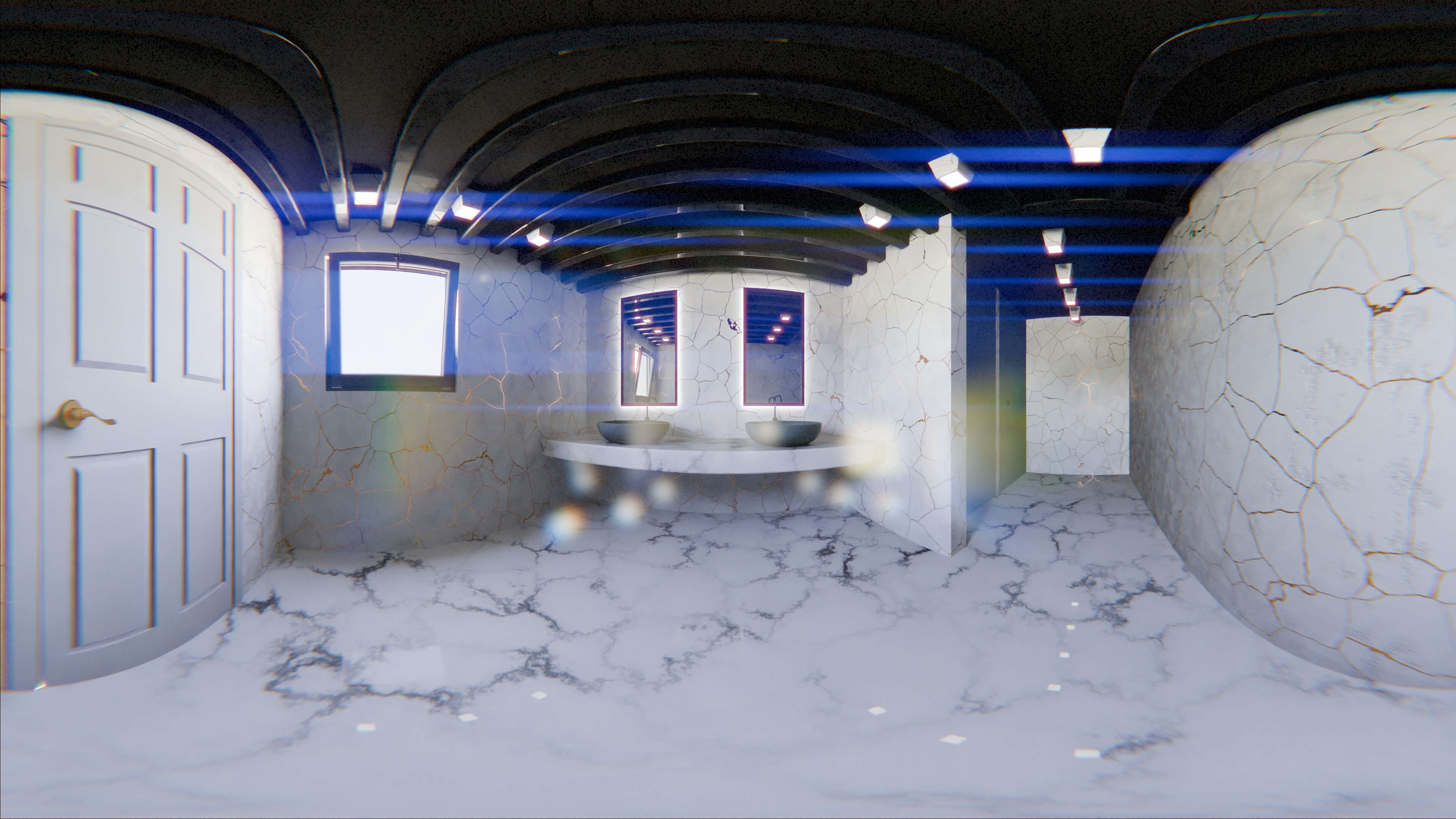 Modern Interior Public Bathroom 3D Render by puscas_adryan