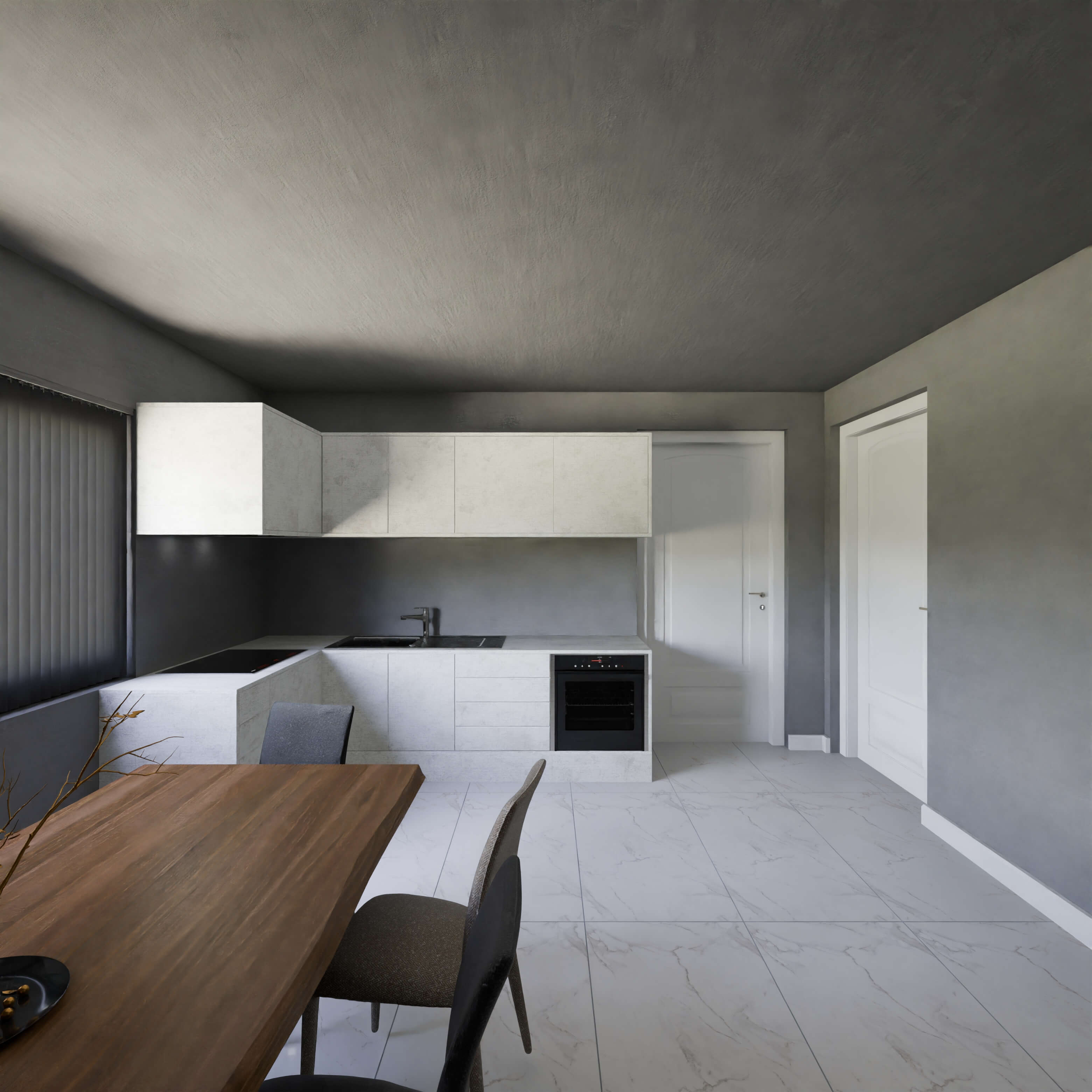 Simple Kitchen Design 3D Render | RenderHub Gallery