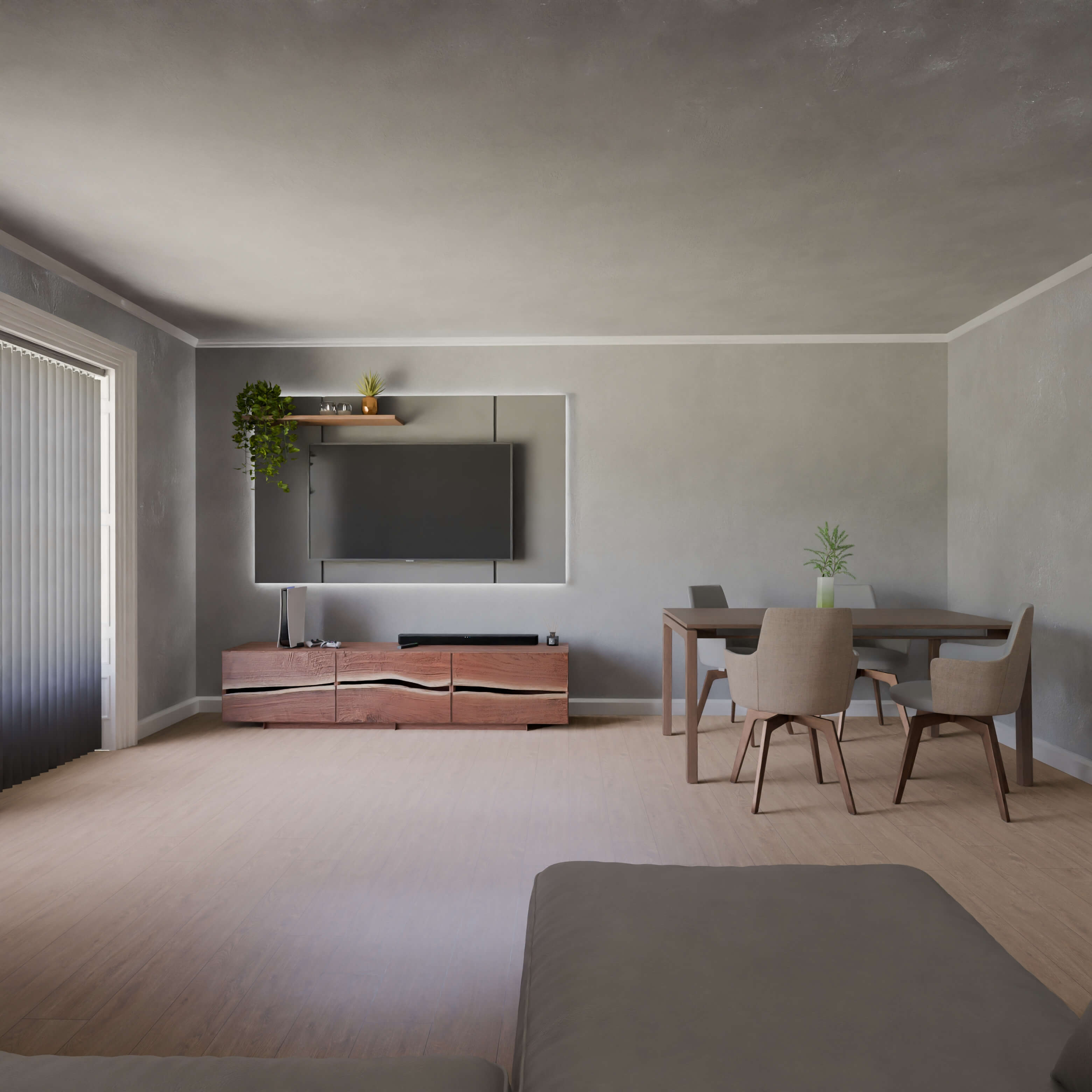 Simple Living Room Interior Design Idea 3D Render