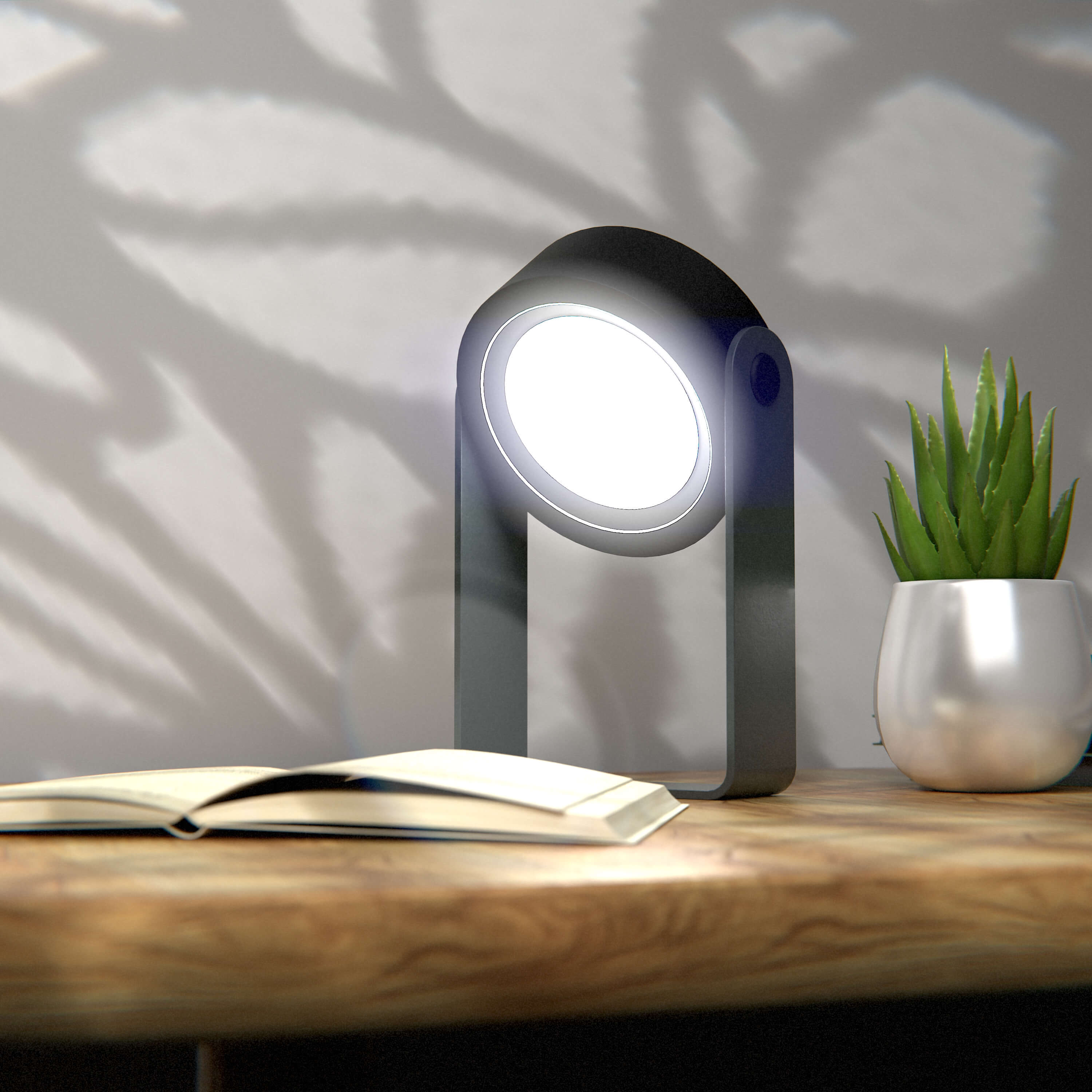Sleek Modern LED Desk Lamp for Cozy Reading Sessions 3D Render