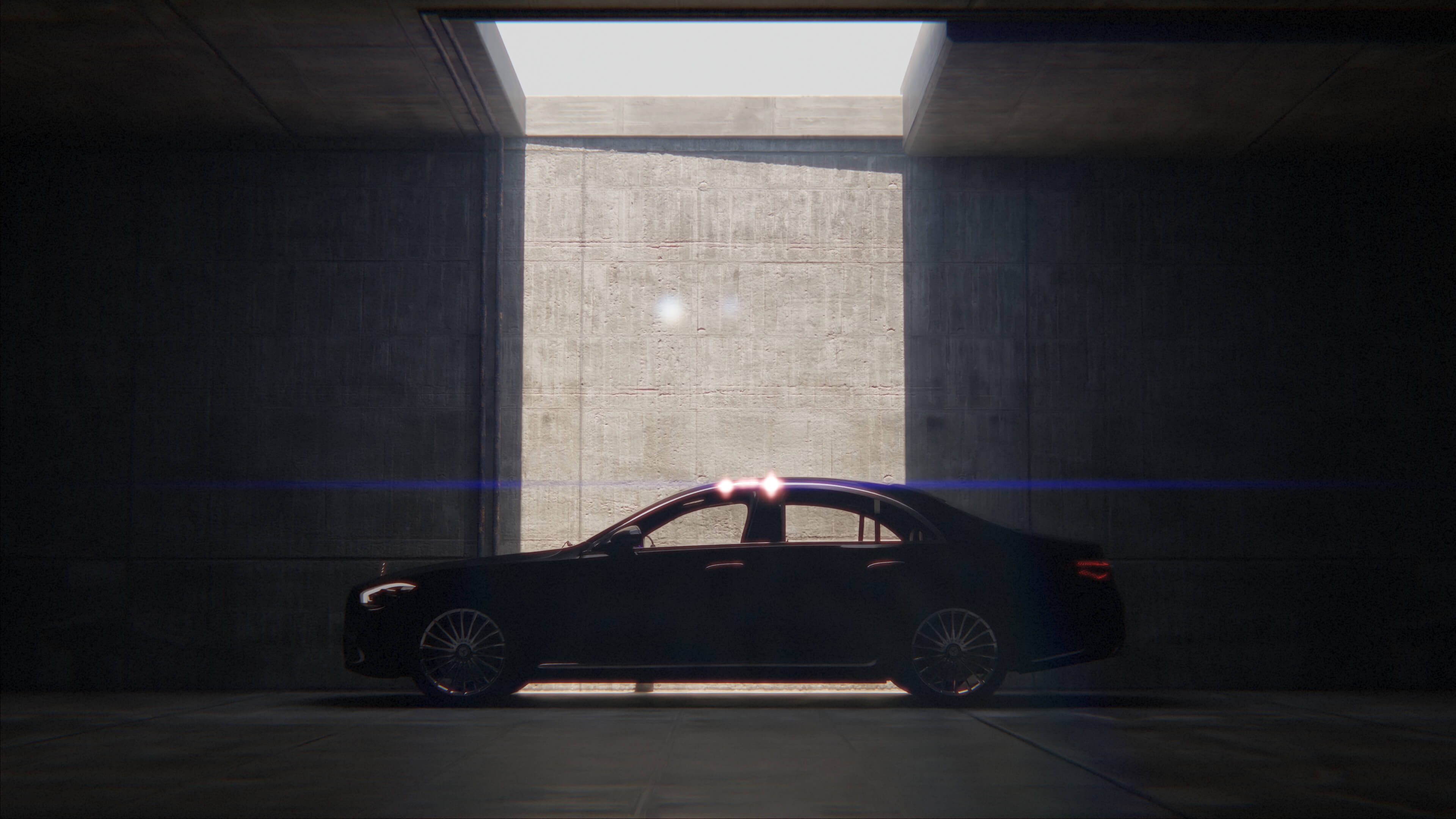 Mercedes Benz S-Class - Car Photoshoot Scene Free 3D Model by puscas_adryan