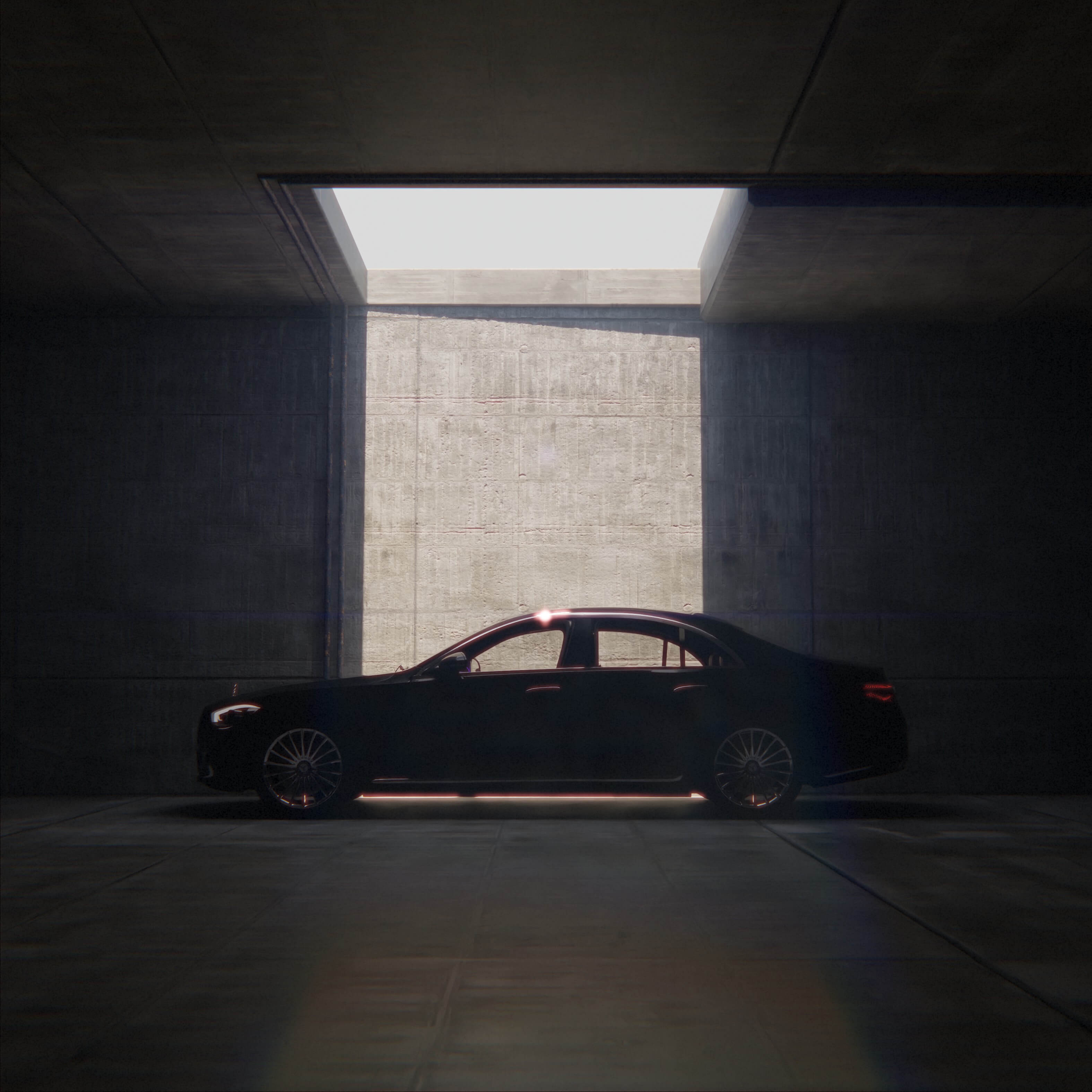 Mercedes Benz S-Class - Car Photoshoot Scene Free 3D Model by puscas_adryan