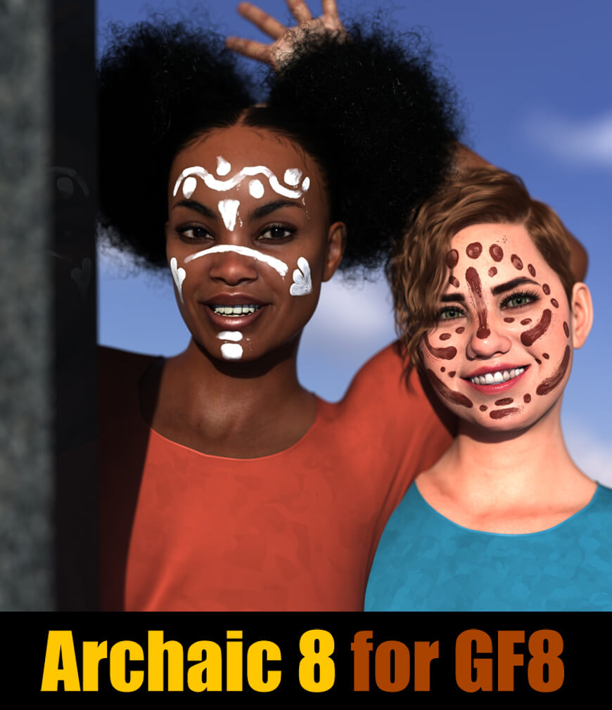 Archaic 8 - Face Paintings for Genesis Female 8 Daz Content by Pushee-Ri
