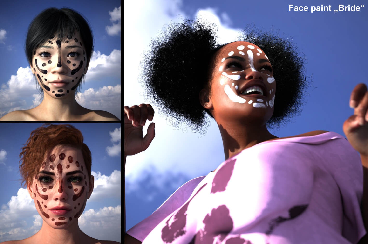 Archaic 8 - Face Paintings for Genesis Female 8 Daz Content by Pushee-Ri