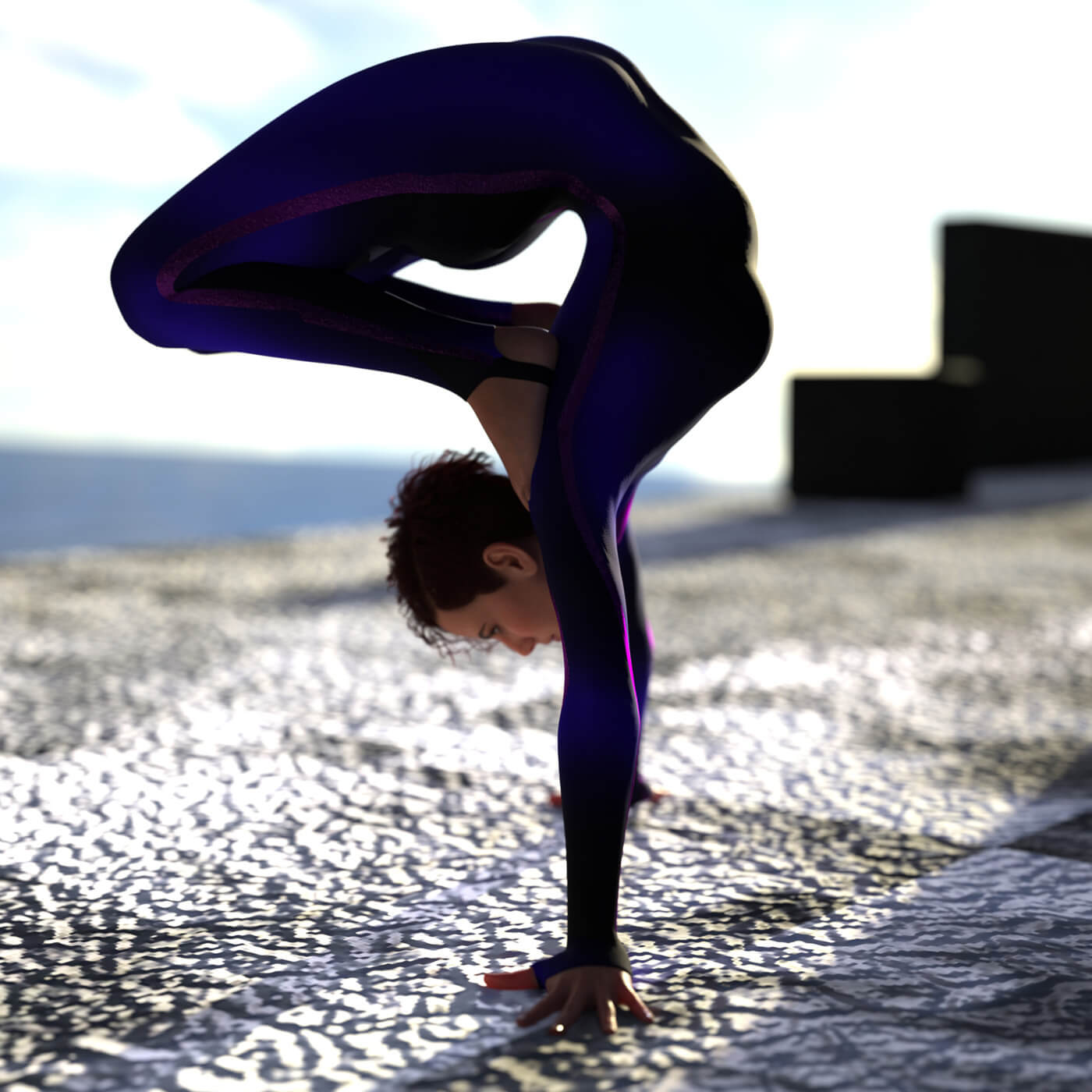 Acrobats and Architecture 3D Render, Digital Art by Pushee-Ri