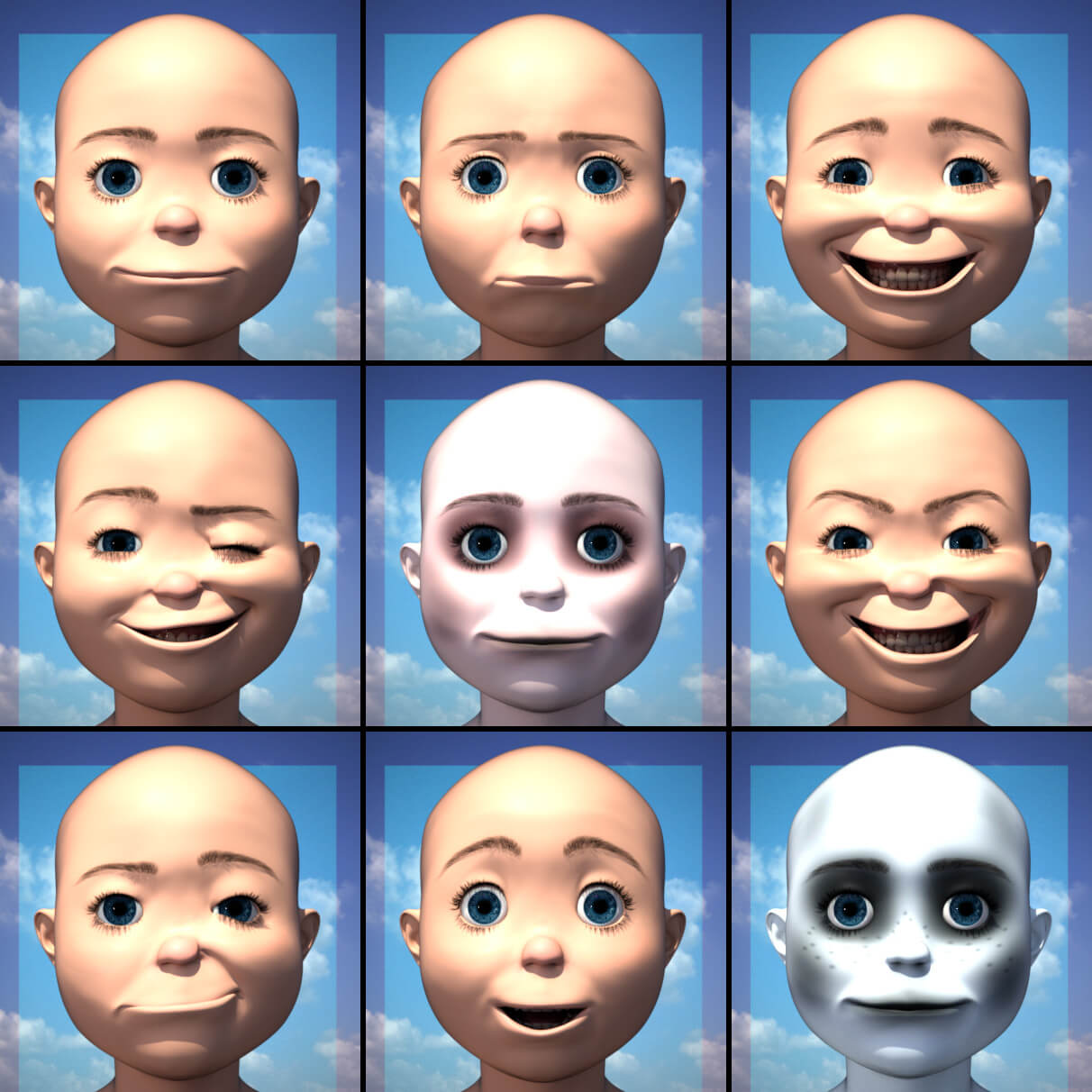 Faces of ??? 3D Render, Digital Art by Pushee-Ri