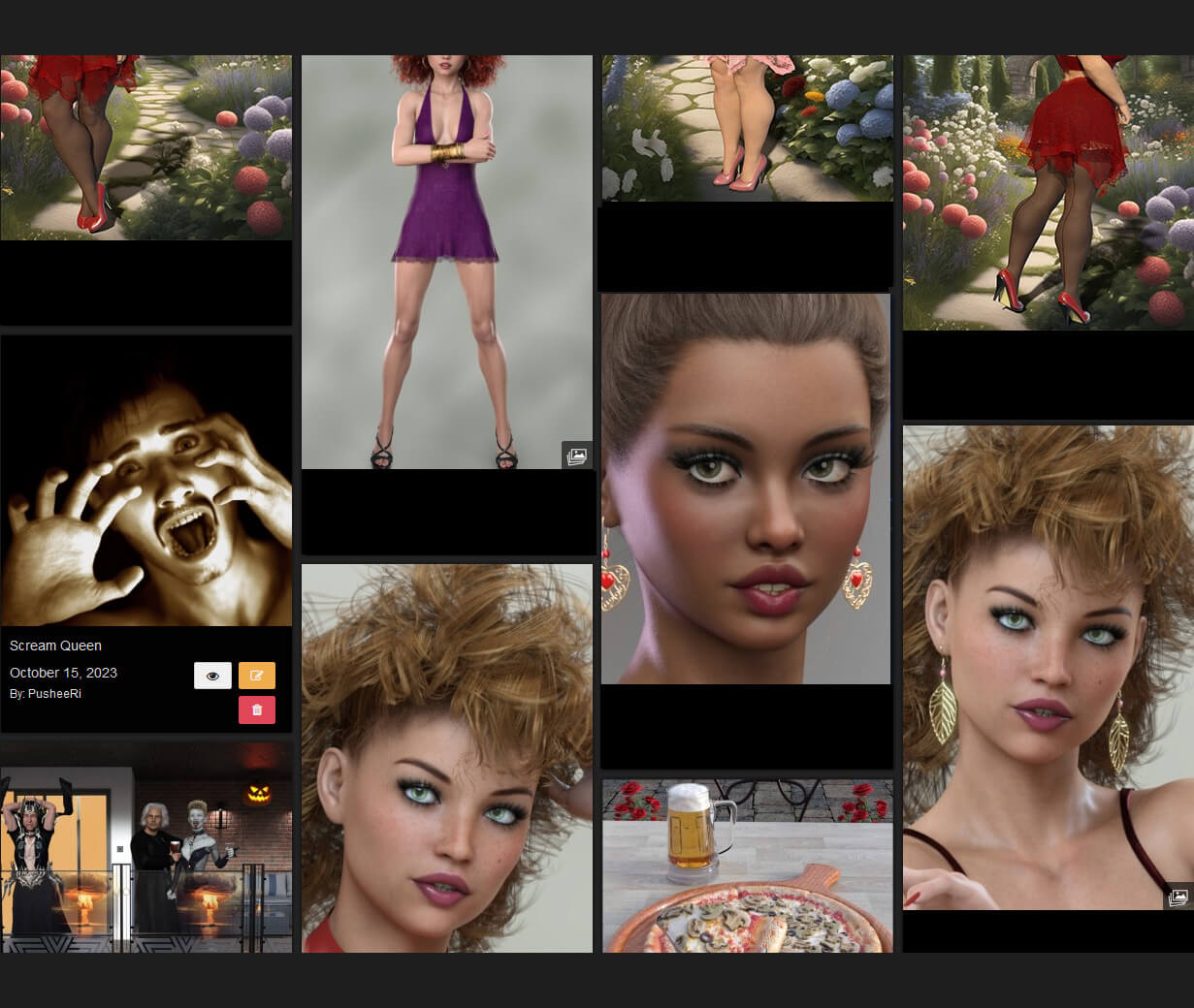 Scream Queen and the Hairspray Hell 3D Render by Pushee-Ri