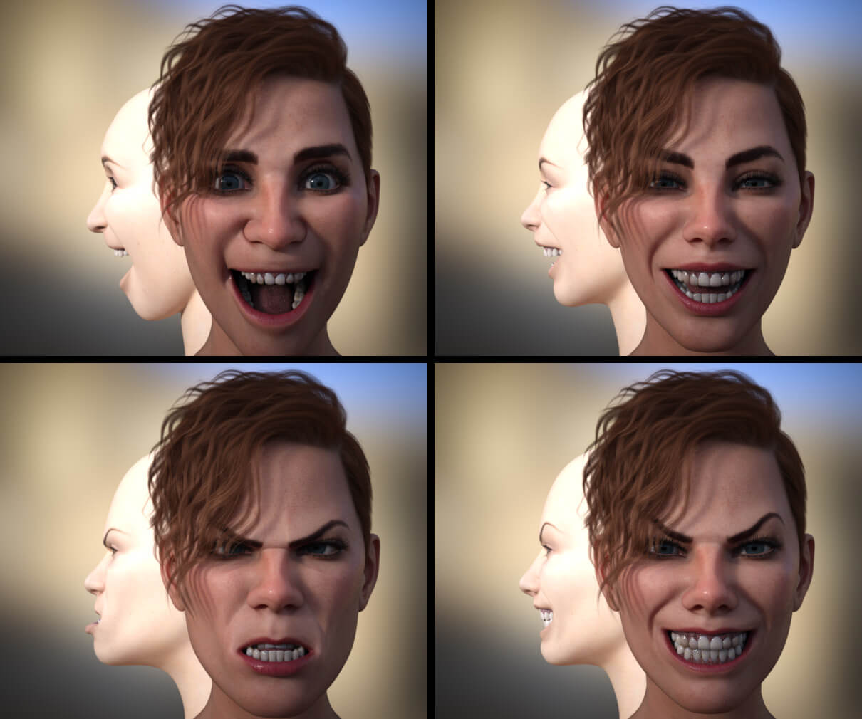 GrimAces - Face Expressions for Genesis Female 8 and 8.1 Daz Content by ...
