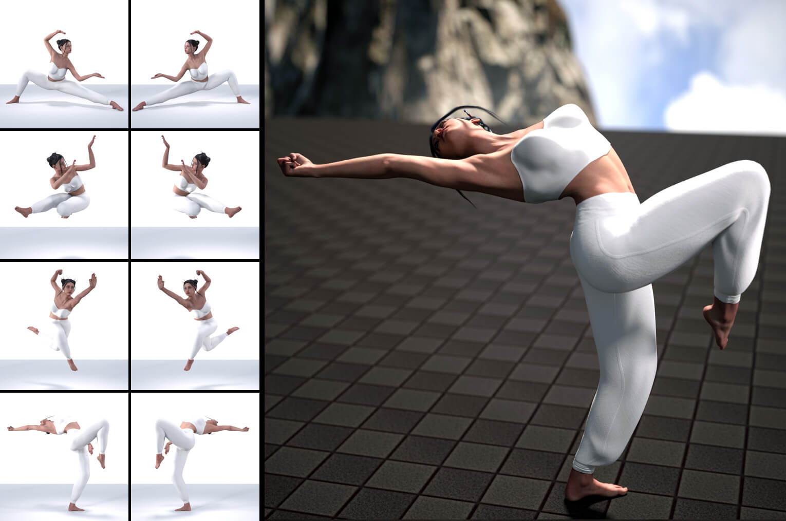 WUDANG Wushu Poses for GF8 - Daz Content by Pushee-Ri
