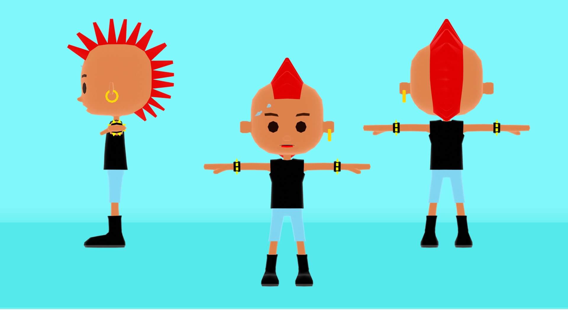 Boy White Punk - 3D Model by Puxxe Studio