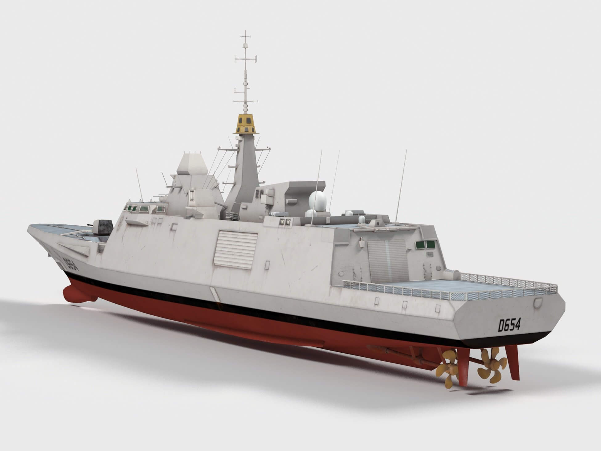 Auvergne, Aquitaine FREMM Class Frigate - 3D Model by pxfpxd
