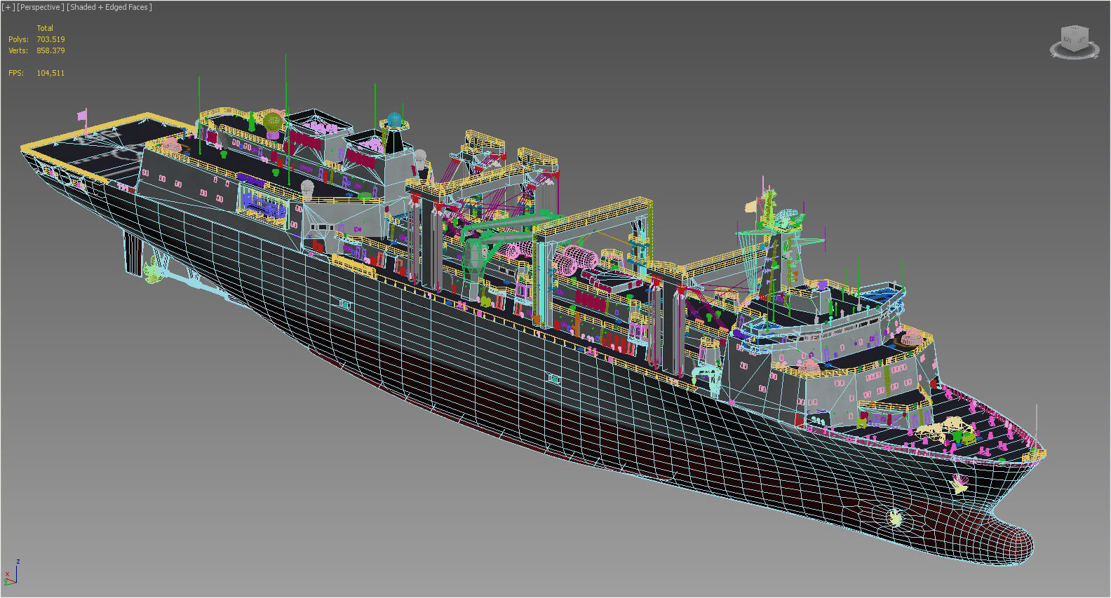 Chaganhu 967 Type 901 Class Ship - 3D Model by pxfpxd