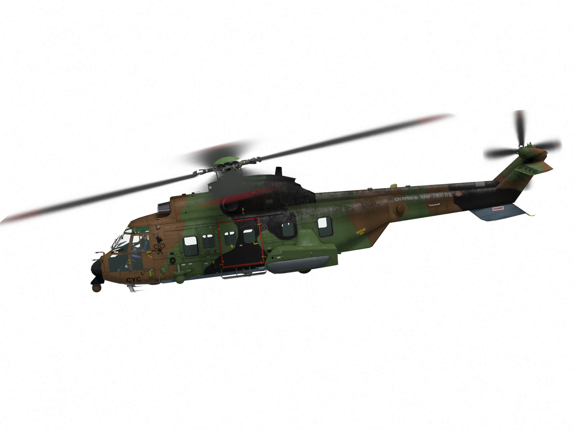 Eurocopter AS332 Super Puma - 3D Model by pxfpxd
