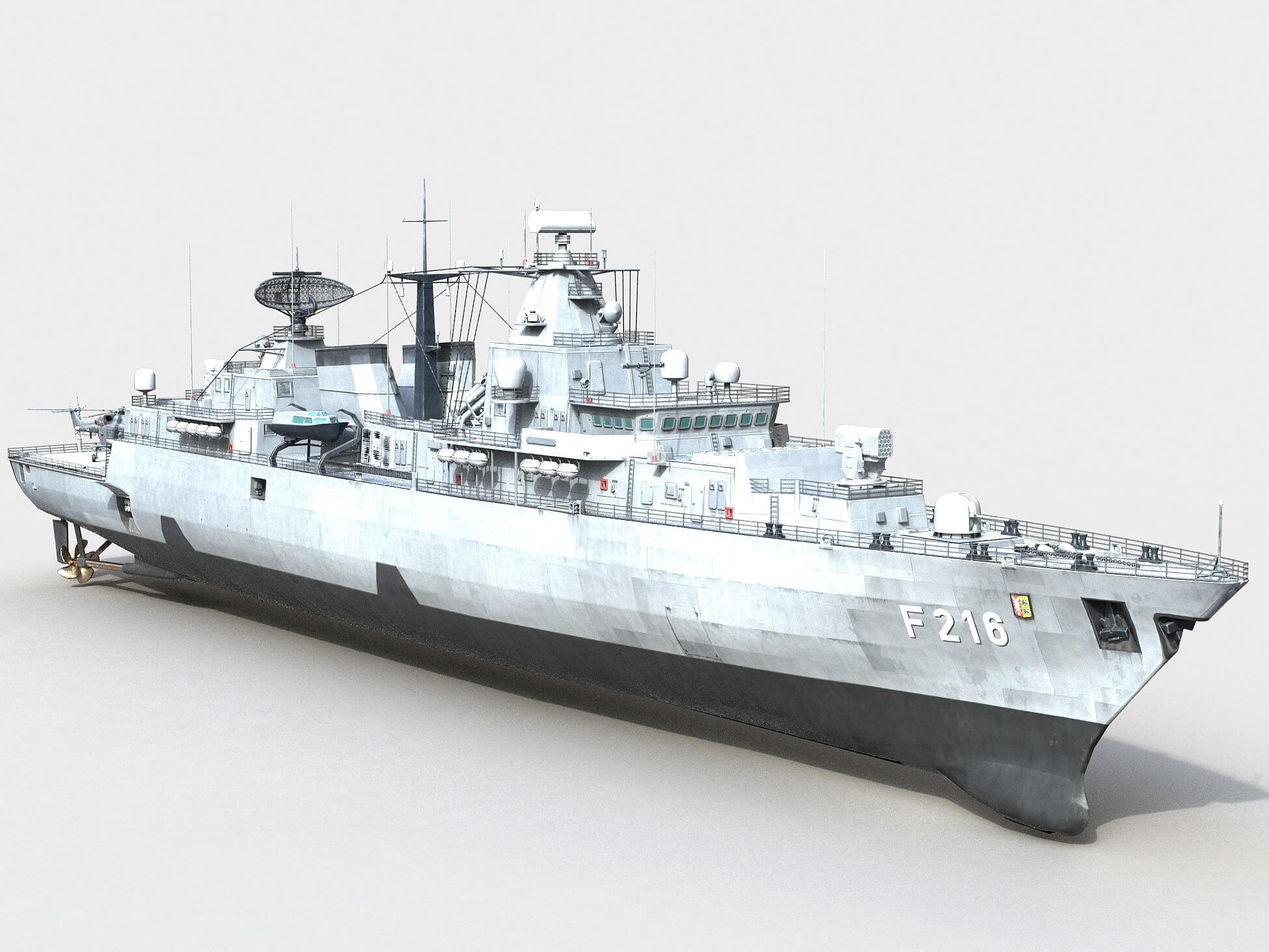 F-216 Schleswig-Holstein Improved Brandenburg Class Frigate 3D Model by ...