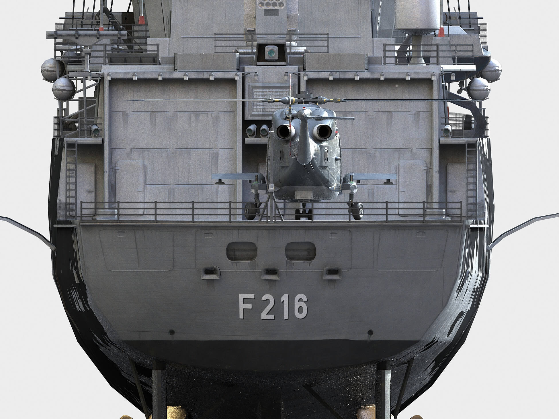 F-216 Schleswig-Holstein Improved Brandenburg Class Frigate 3D Model by ...