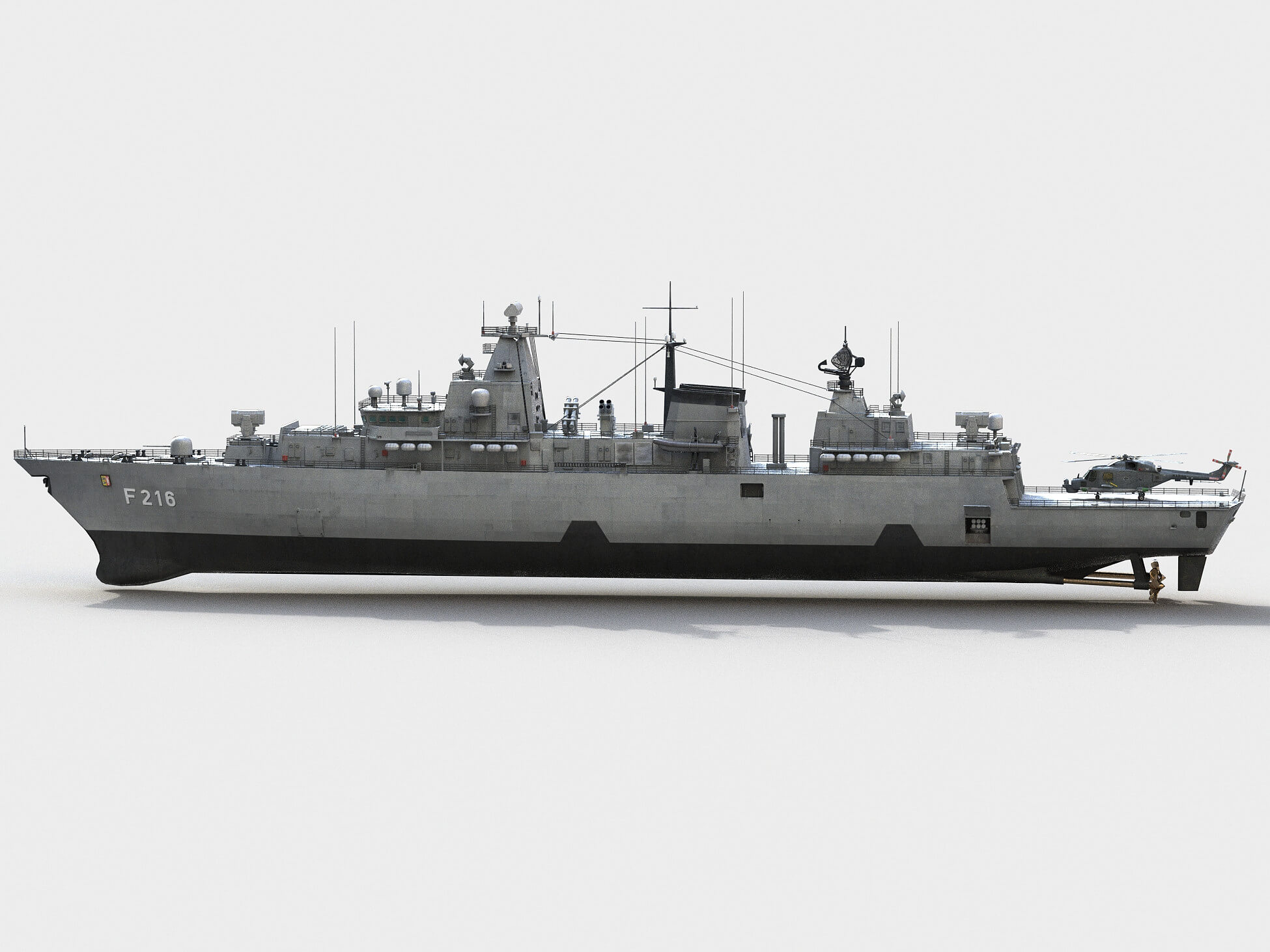F-216 Schleswig-Holstein Improved Brandenburg Class Frigate 3D Model by ...