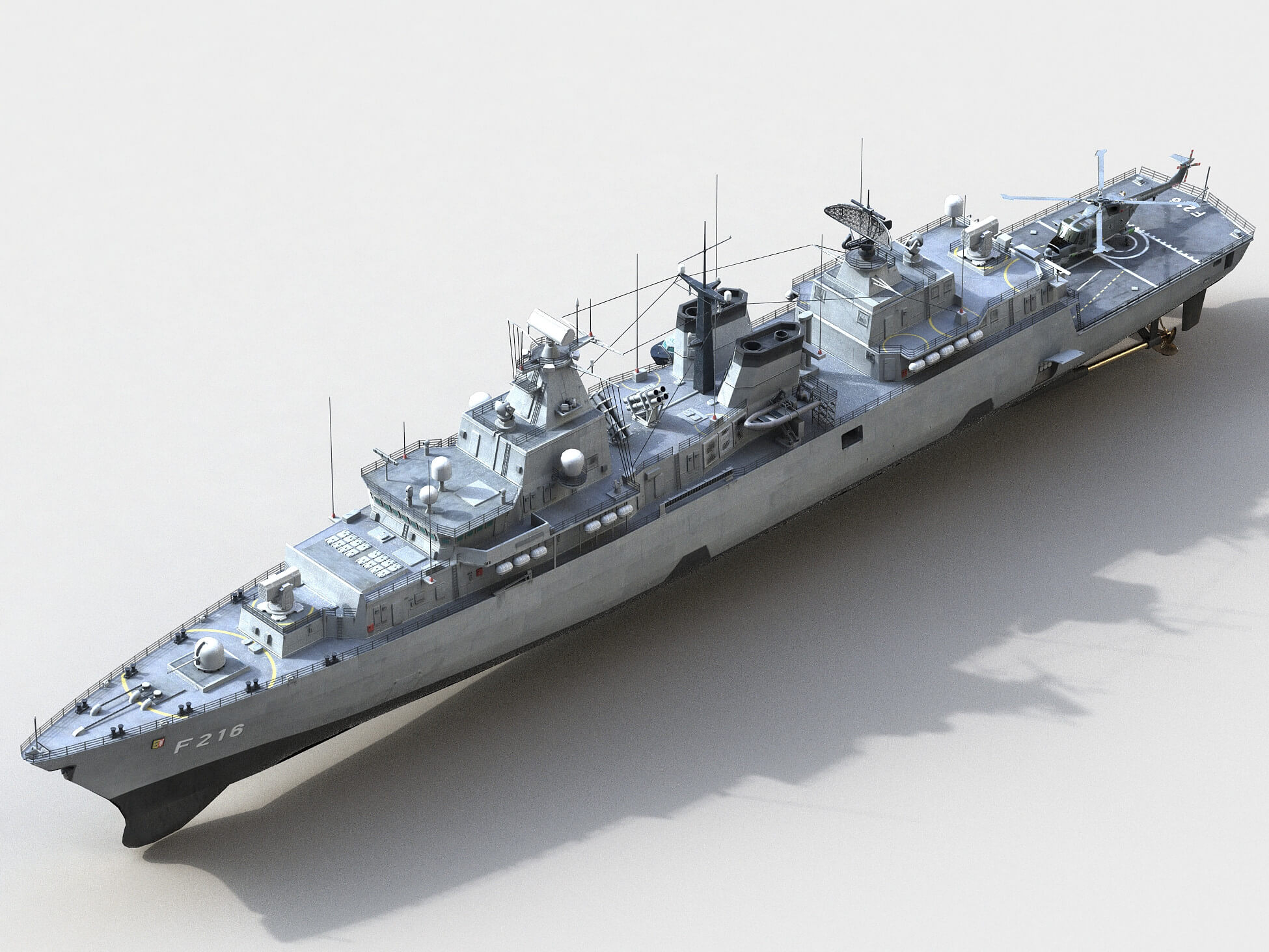 F-216 Schleswig-Holstein Improved Brandenburg Class Frigate 3D Model by ...