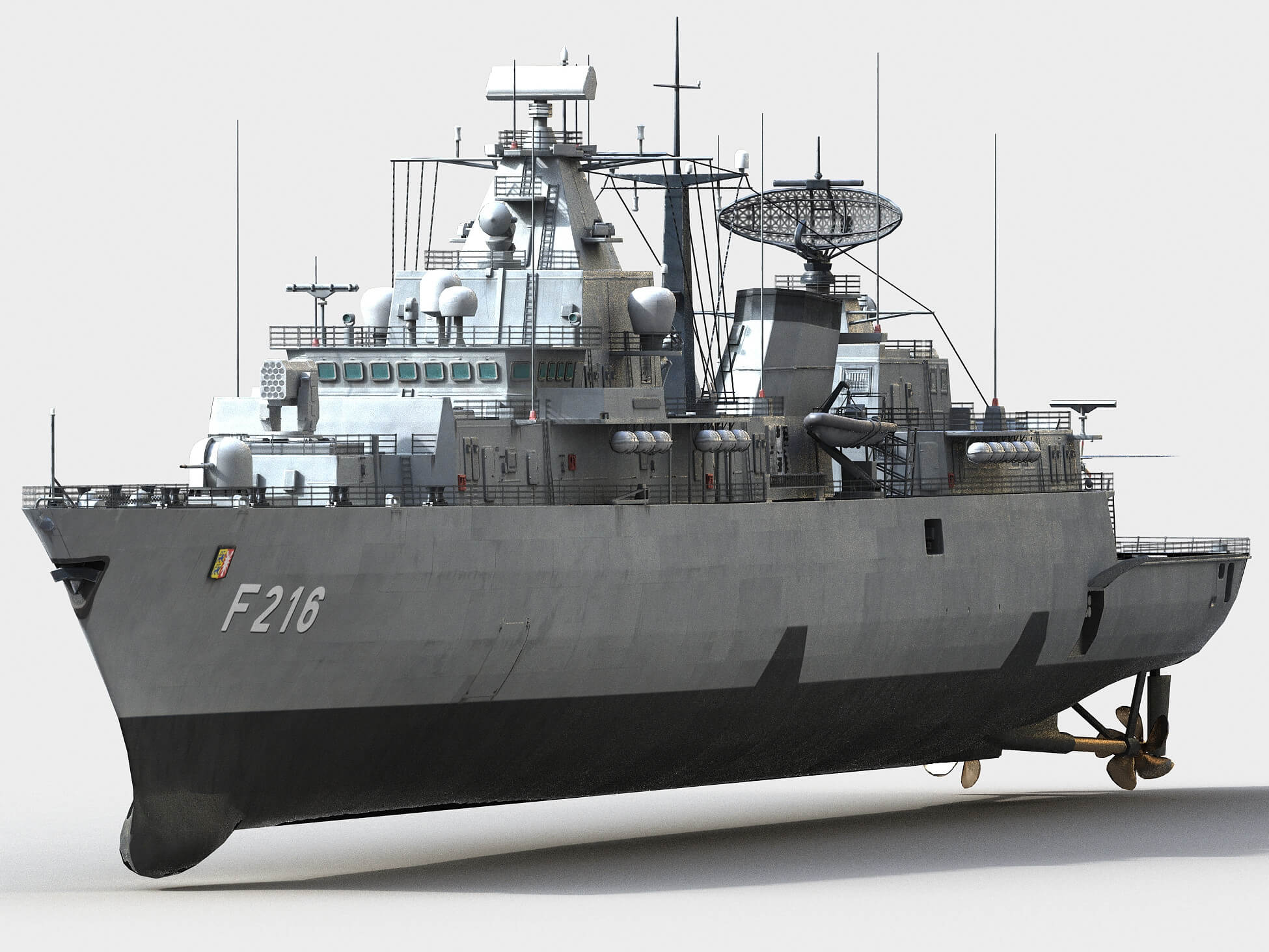 F-216 Schleswig-Holstein Improved Brandenburg Class Frigate 3D Model by ...