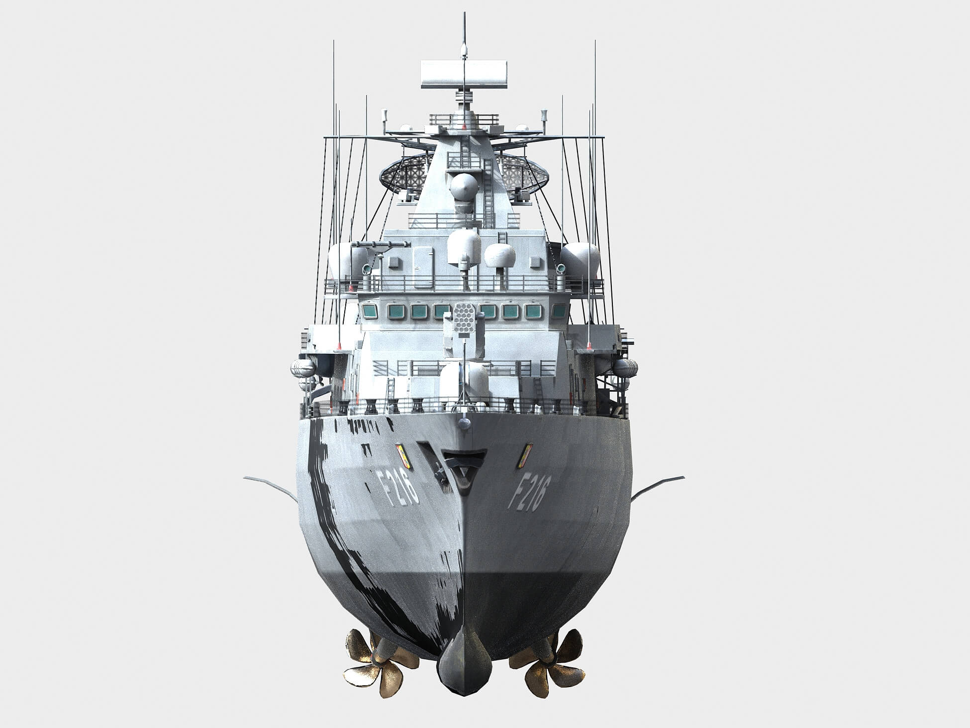 F-216 Schleswig-Holstein Improved Brandenburg Class Frigate 3D Model by ...