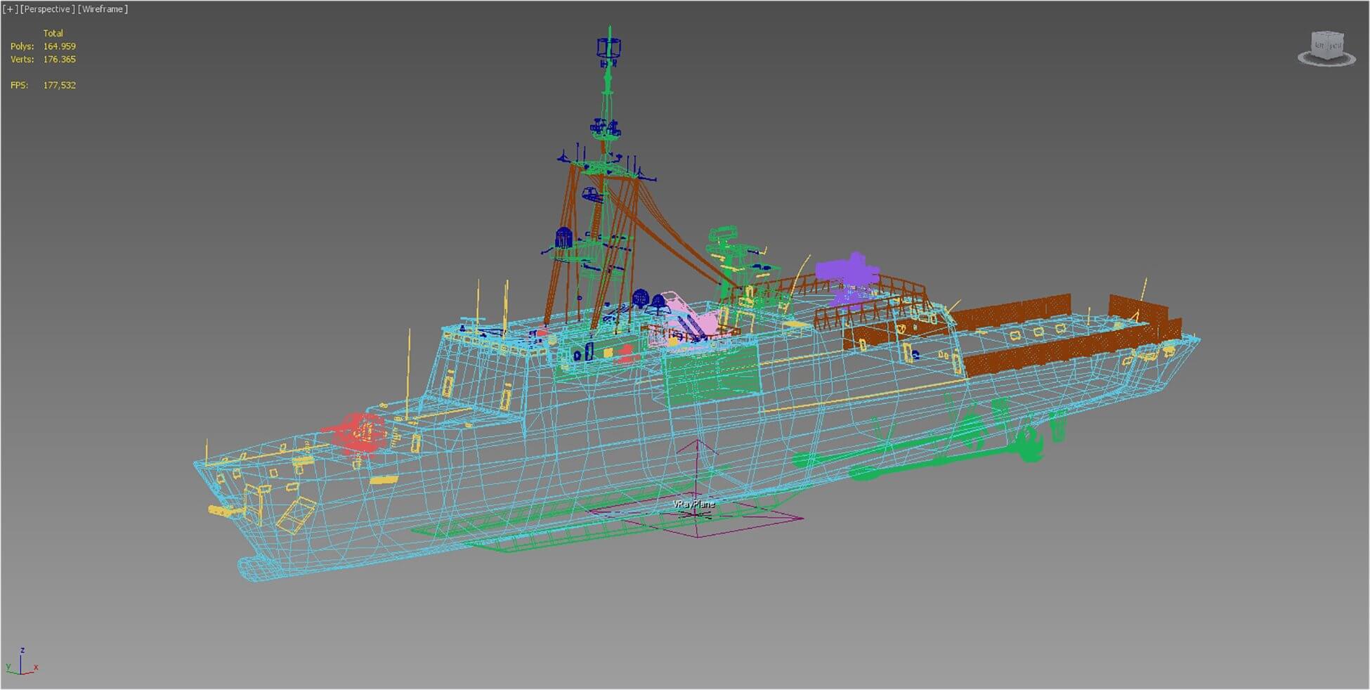 F711 Surcouf Lafayette Class Frigate - 3D Model by pxfpxd