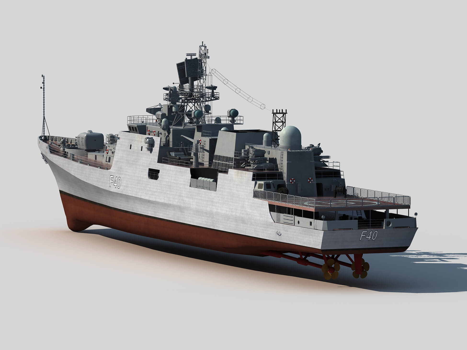 Ins Talwar Class Frigate - 3D Model by pxfpxd