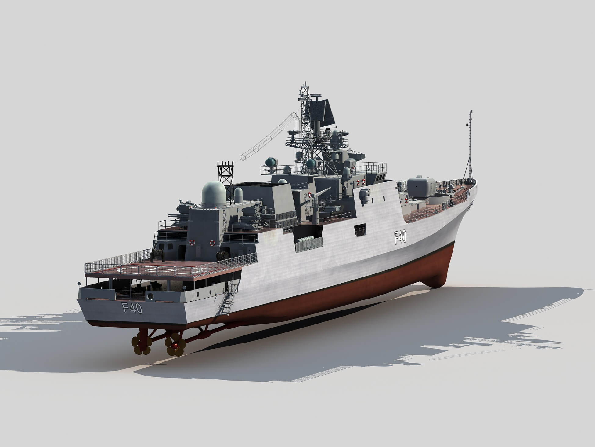 Ins Talwar Class Frigate - 3D Model by pxfpxd